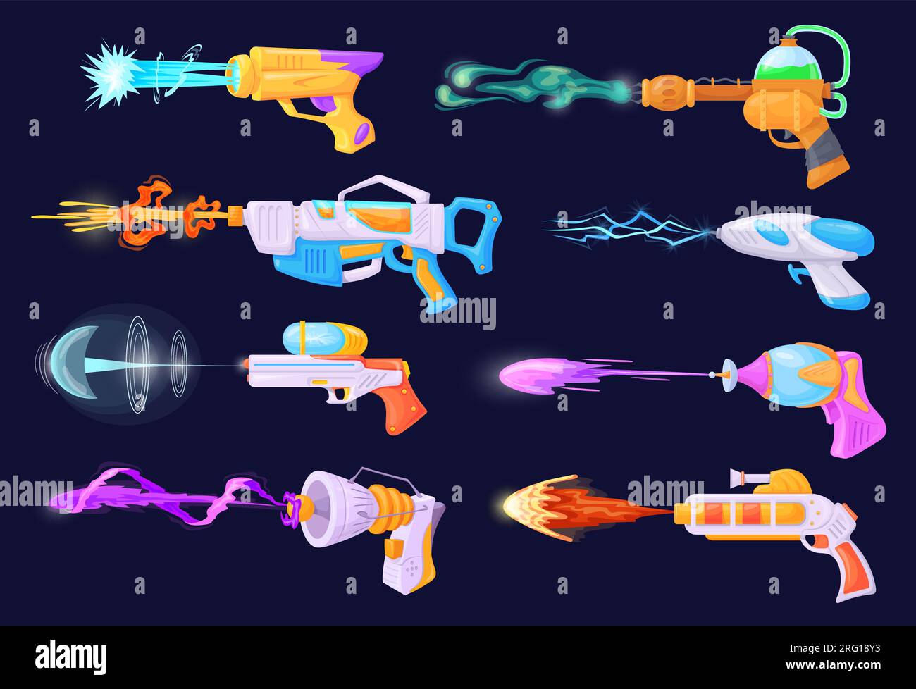 Les blasters tirent. Pistolets laser plasmiques, armes de fusil de ...