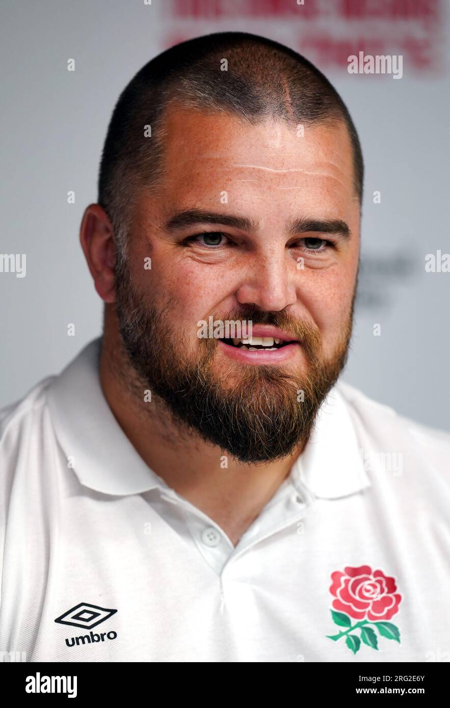 L'entraîneur de Scrum de l'Angleterre Tom Harrison lors d'une annonce d'équipe pour la coupe du ...