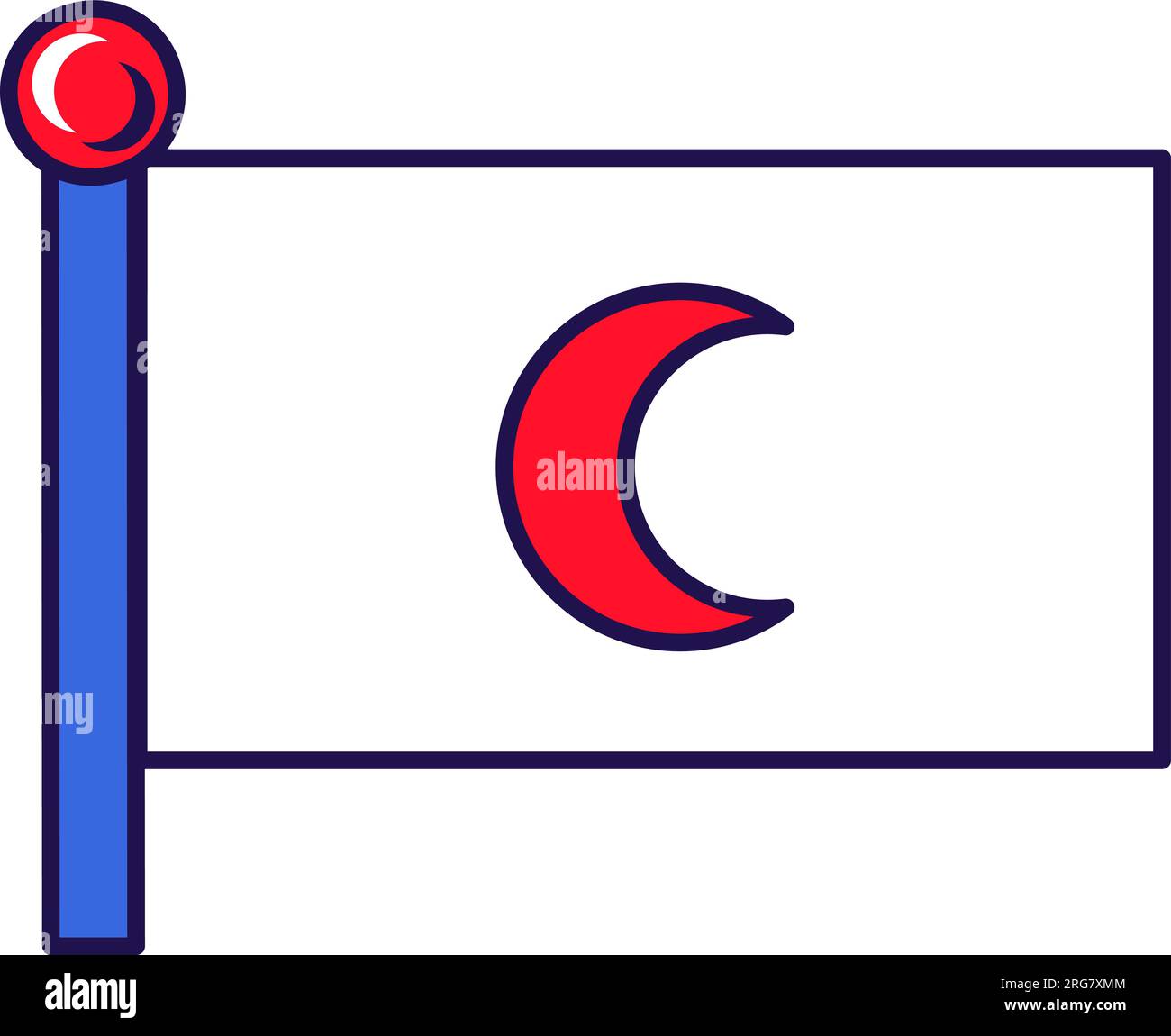 Drapeau du croissant rouge Banque d'images vectorielles - Alamy