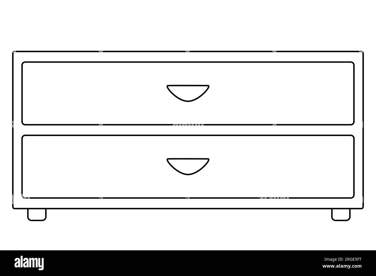 Meuble TV, commode ou table de chevet, illustration vectorielle plate ...