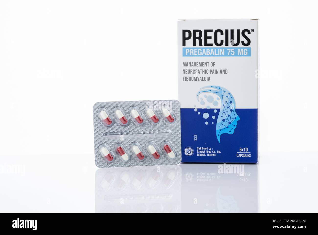CHONBURI, THAÏLANDE-21 JUIN 2023 : comprimé et emballage de Precius 75 ...