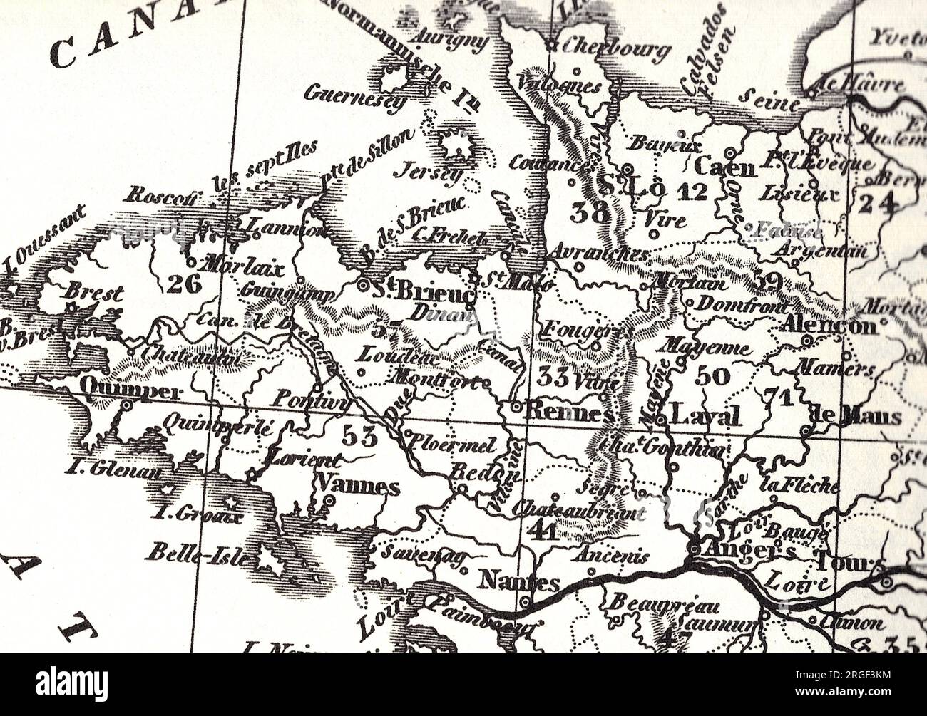 Carte france fleuves montagnes villes Banque de photographies et d ...