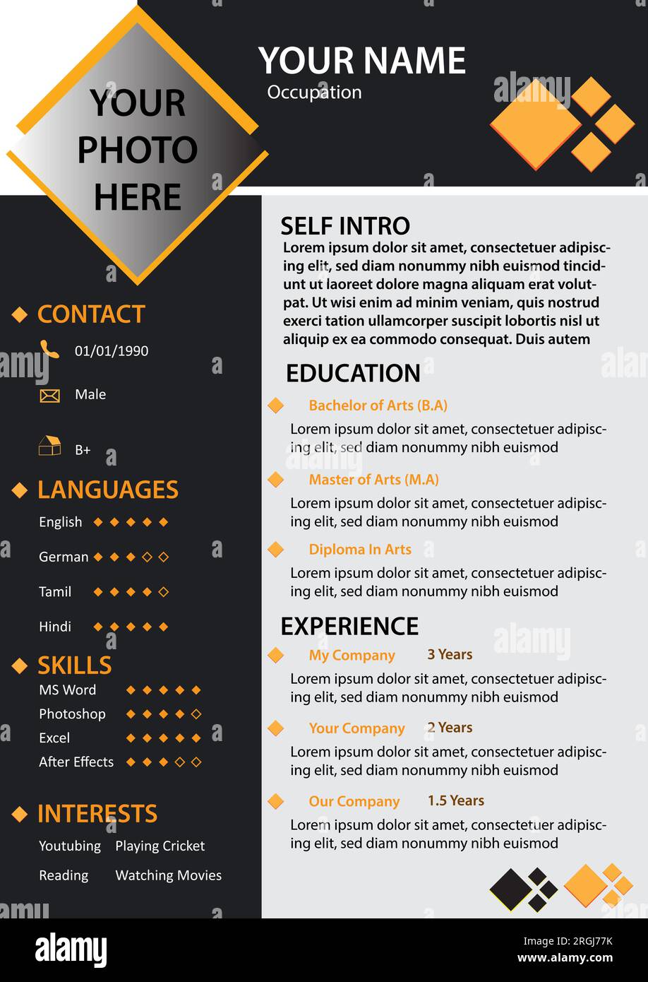 Belle conception de modèle cv cv moderne élégant. Démarquez-vous de la ...