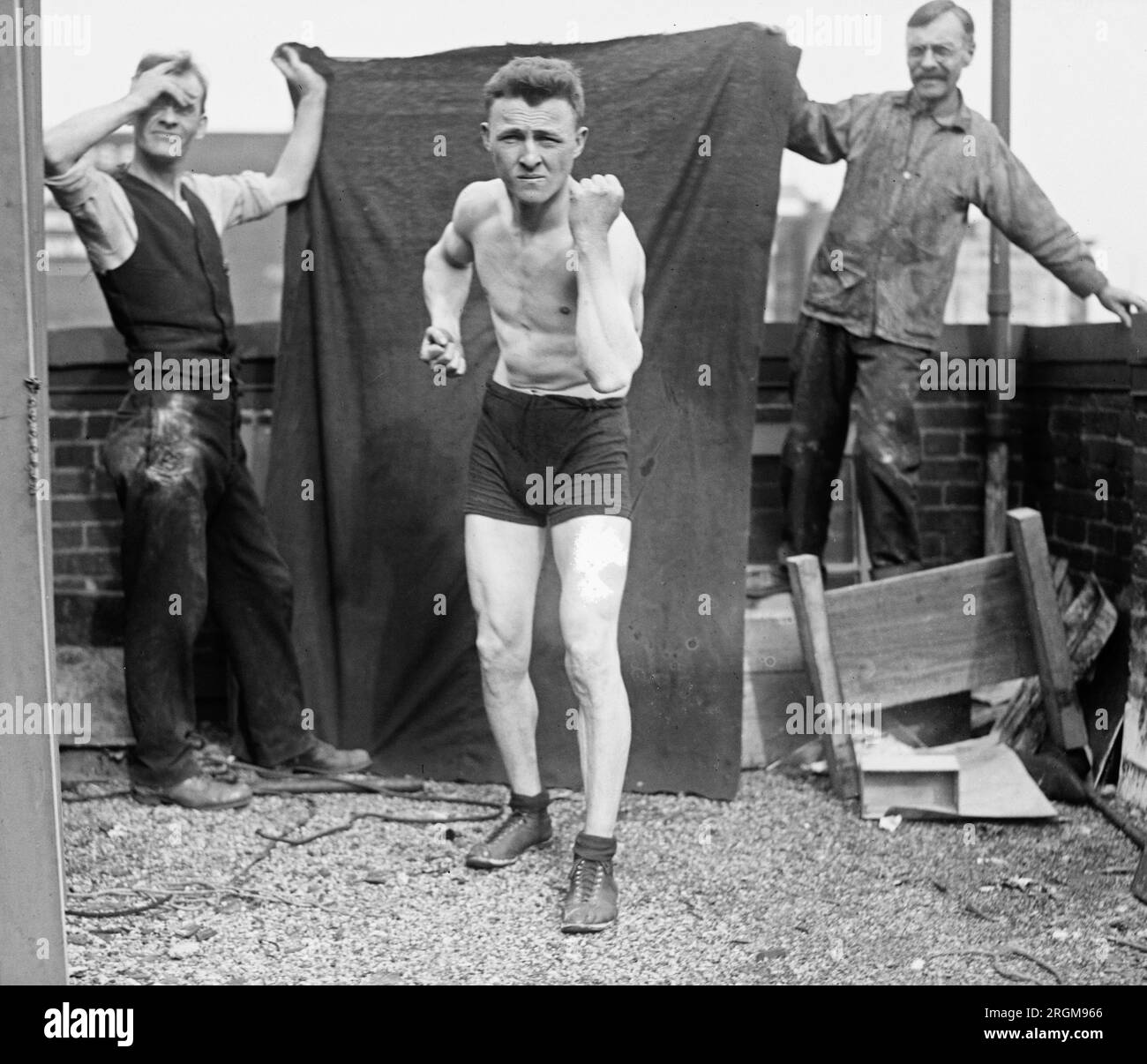 Boxeur vintage Banque d'images noir et blanc - Alamy