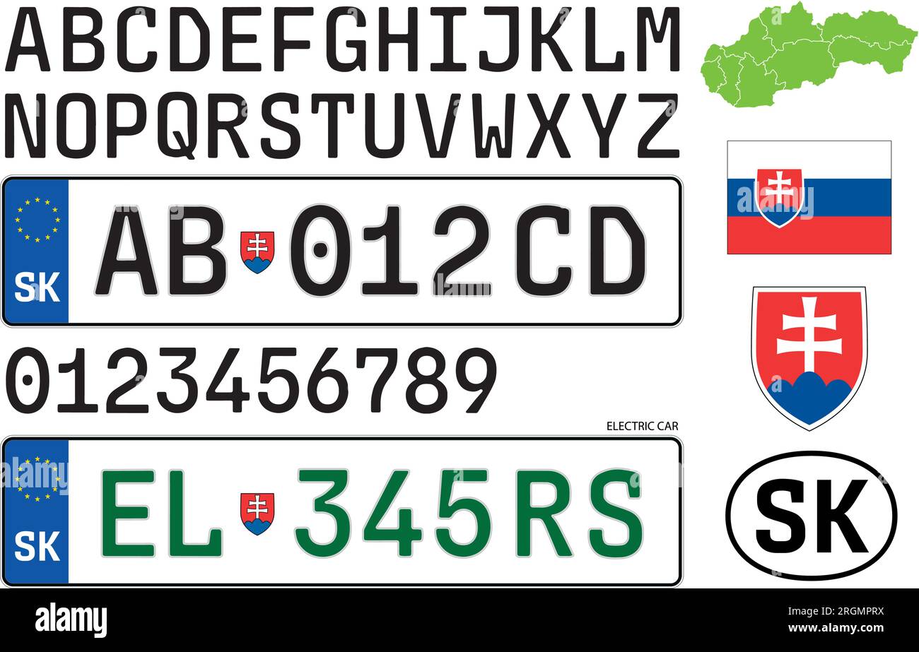 République slovaque plaque d'immatriculation de voiture style 2023 avec ...