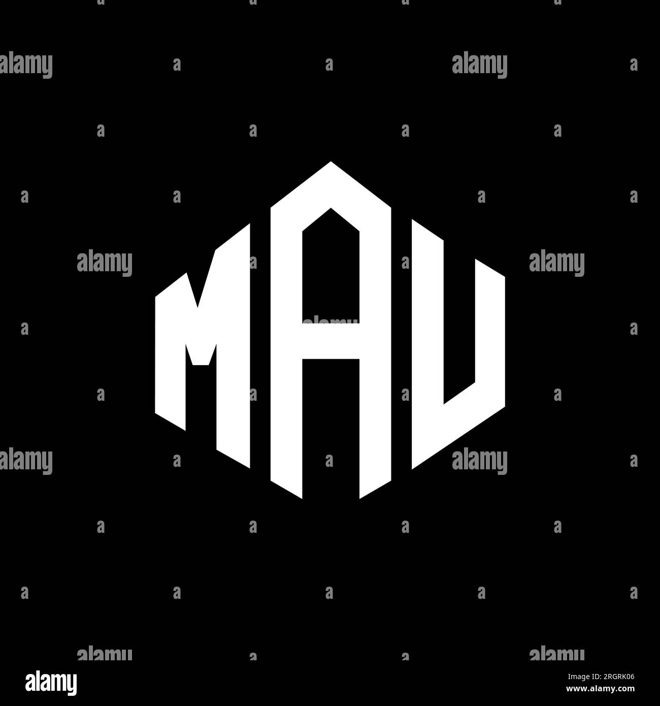 Conception de logo de lettre MAU avec forme de polygone. Polygone MAU ...
