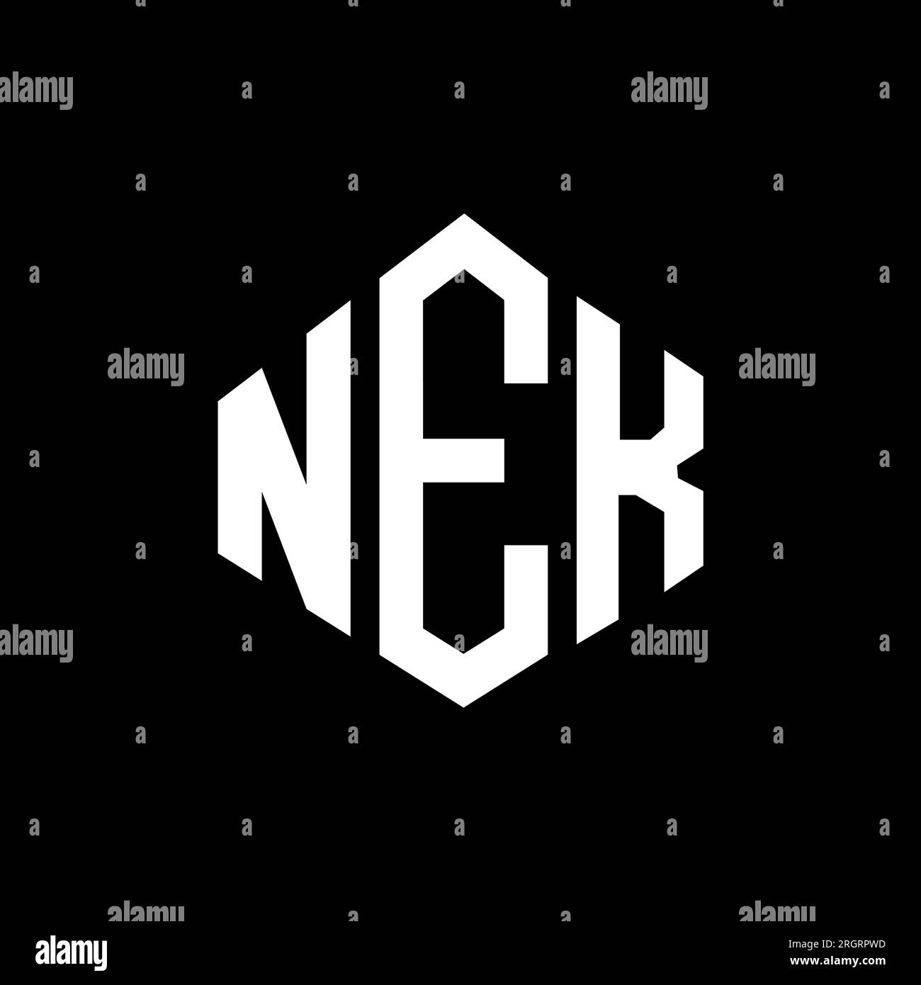 Conception de logo de lettre NEK avec forme de polygone. Design de logo en forme de polygone et ...