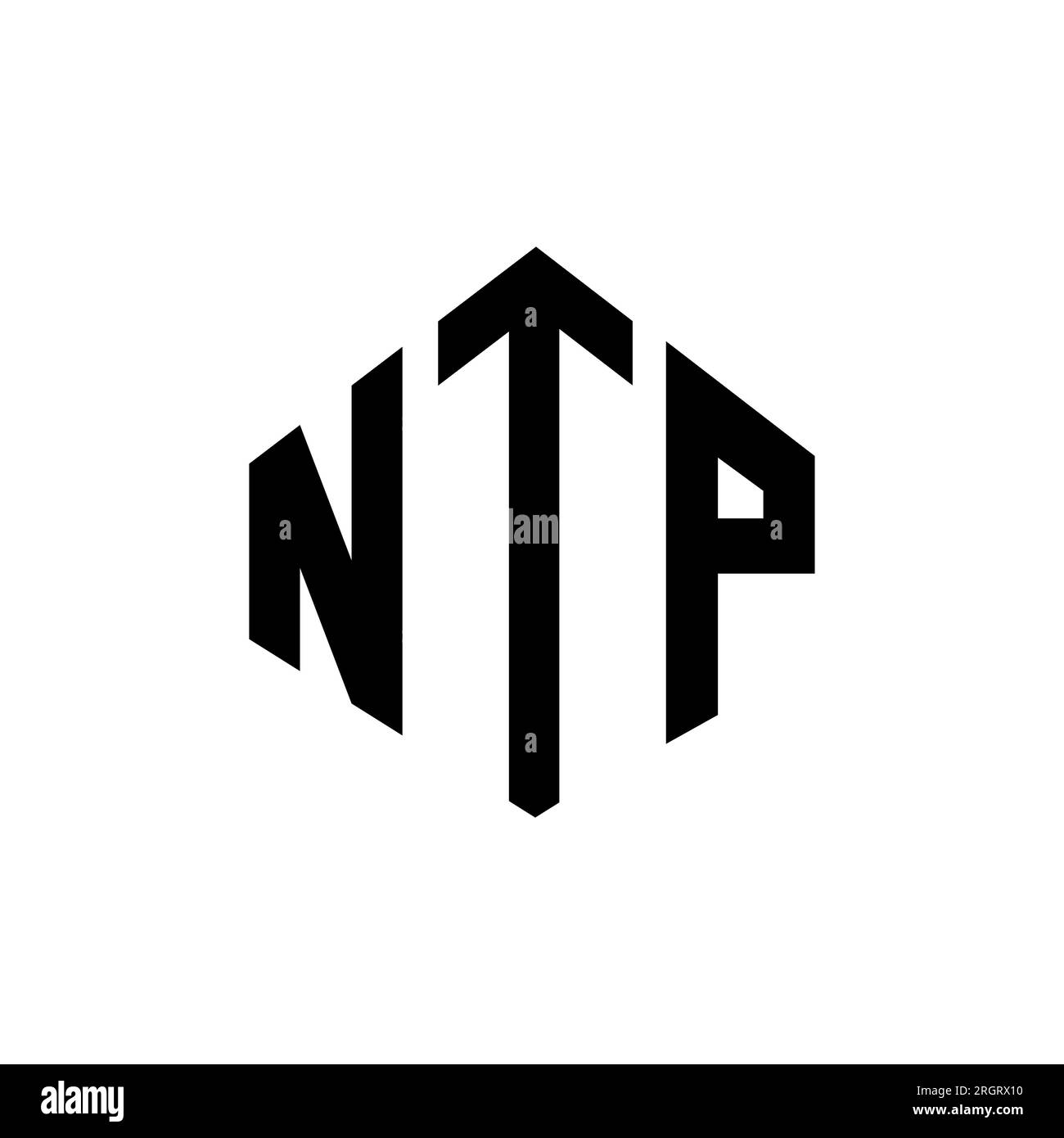 Conception de logo de lettre NTP avec forme de polygone. Conception de ...