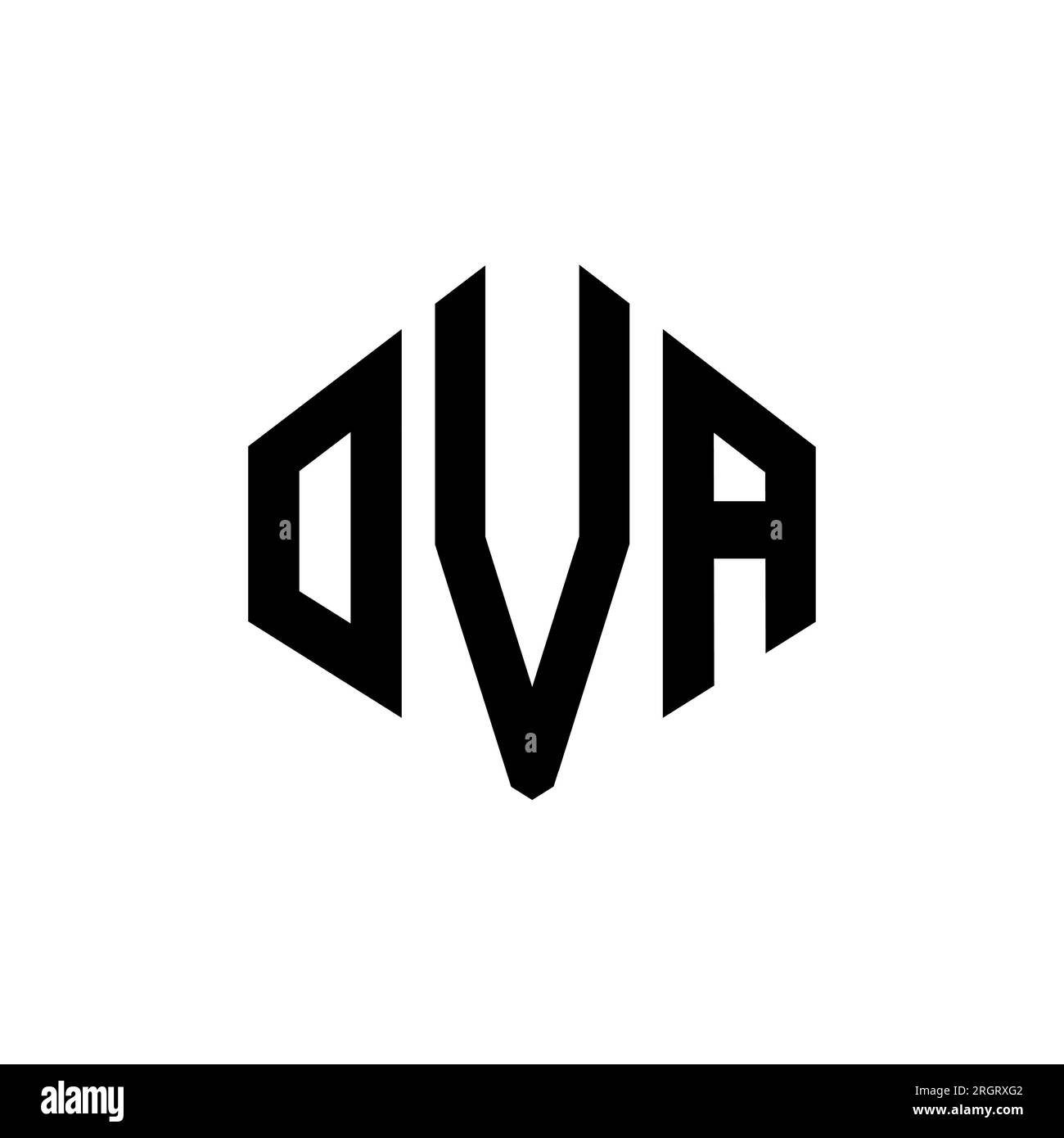 Logo de lettre OVA avec forme de polygone. Logo en forme de polygone ...