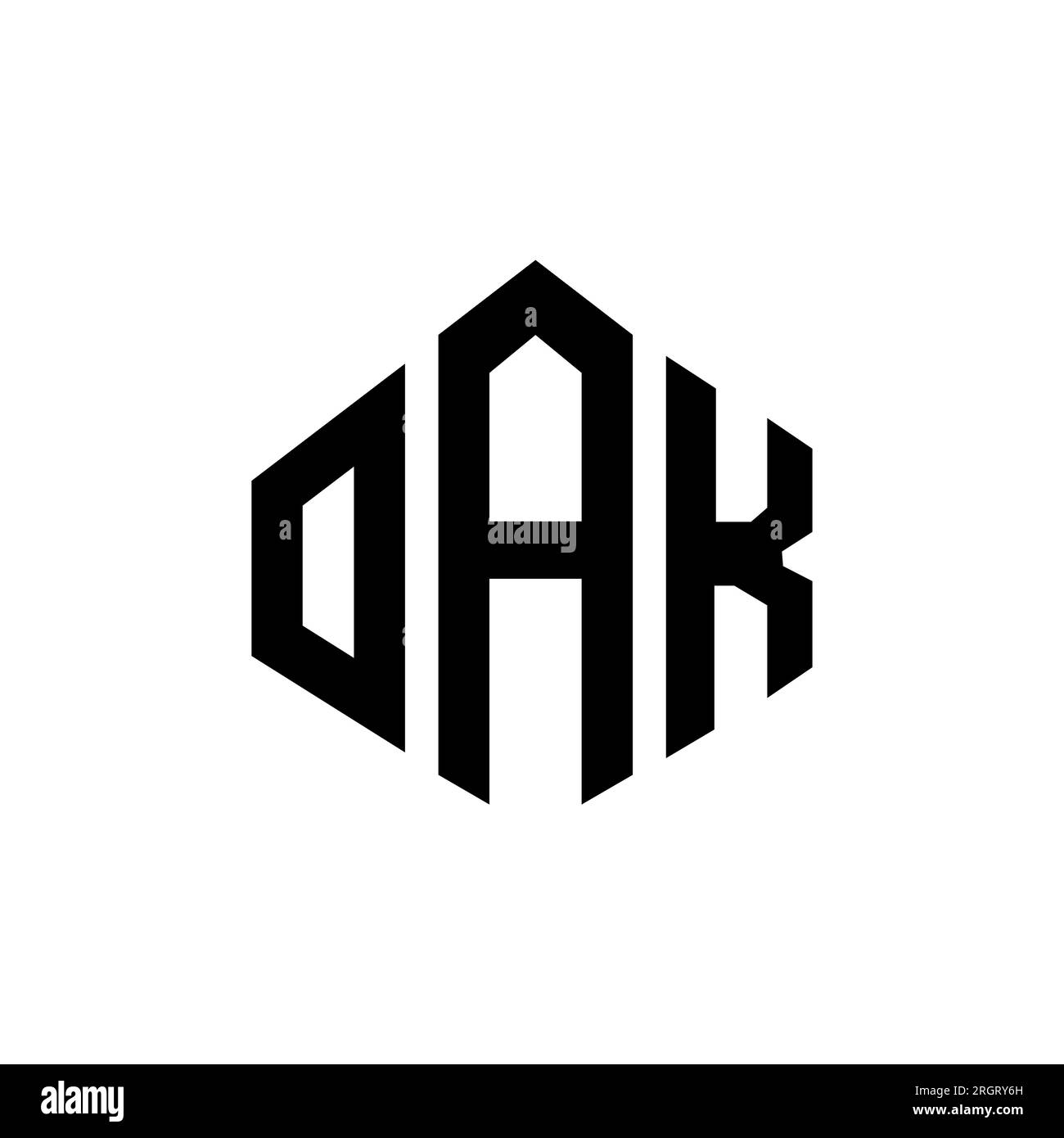 Logo de lettre de CHÊNE avec forme de polygone. Polygone EN CHÊNE et ...