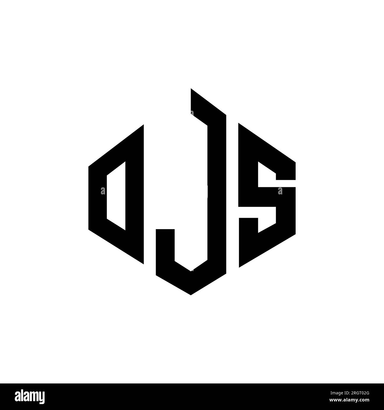 Logo de lettre OJS avec forme de polygone. Logo en forme de polygone et ...