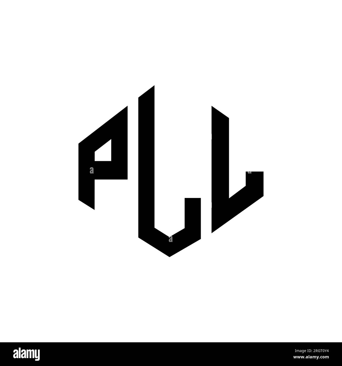 Logo de lettre PLL avec forme de polygone. Polygone PLL et logo en ...