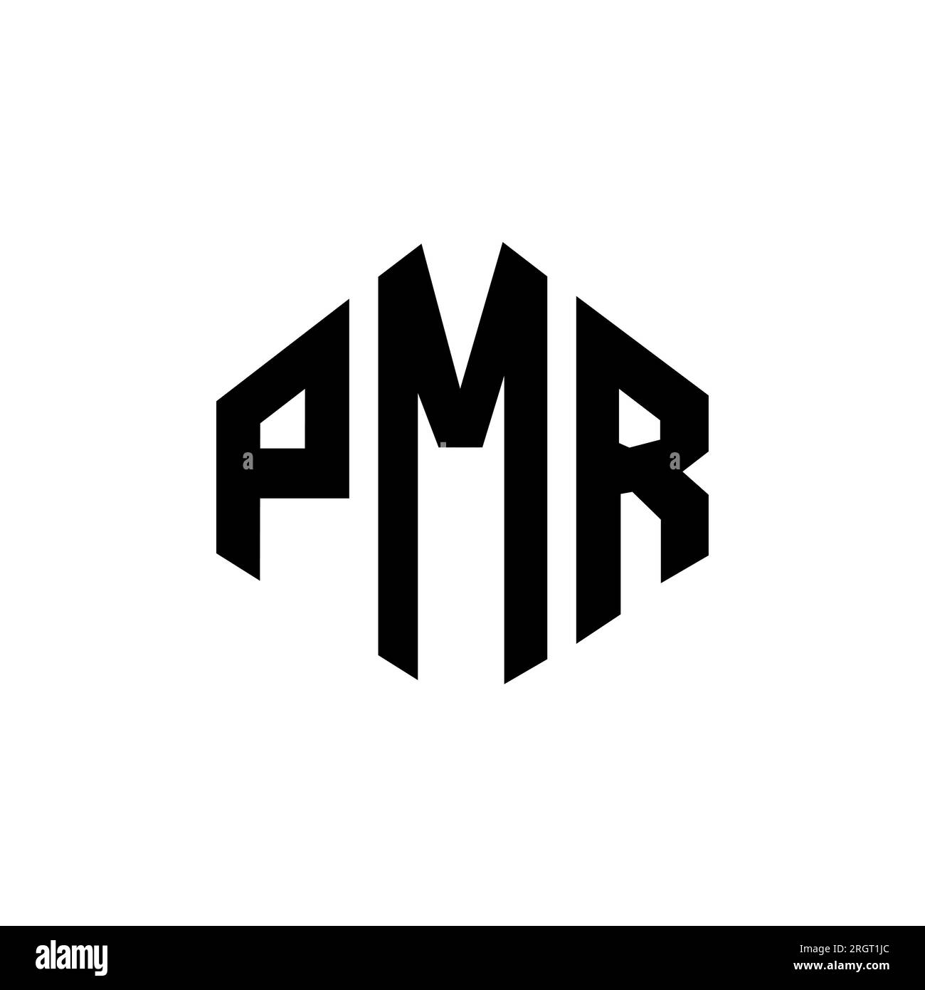 Logo en forme de polygone avec lettre PMR. Polygone PMR et logo en ...