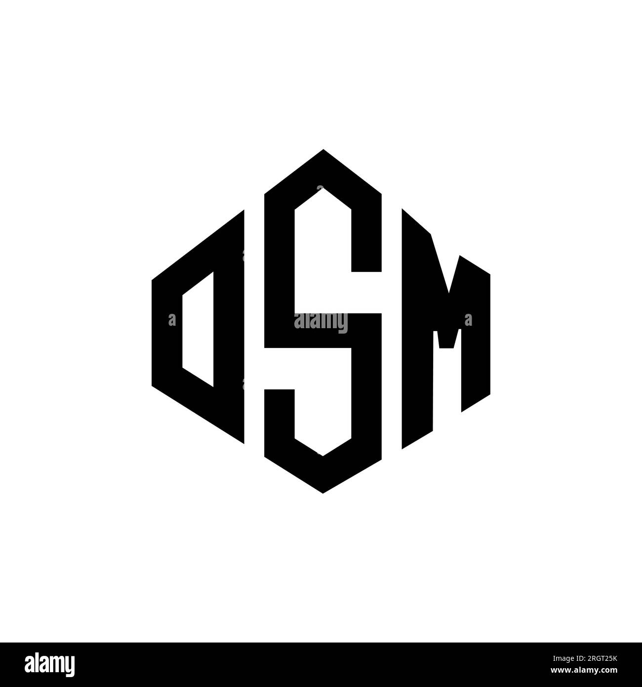 Logo de lettre OSM avec forme de polygone. Logo en forme de polygone et ...