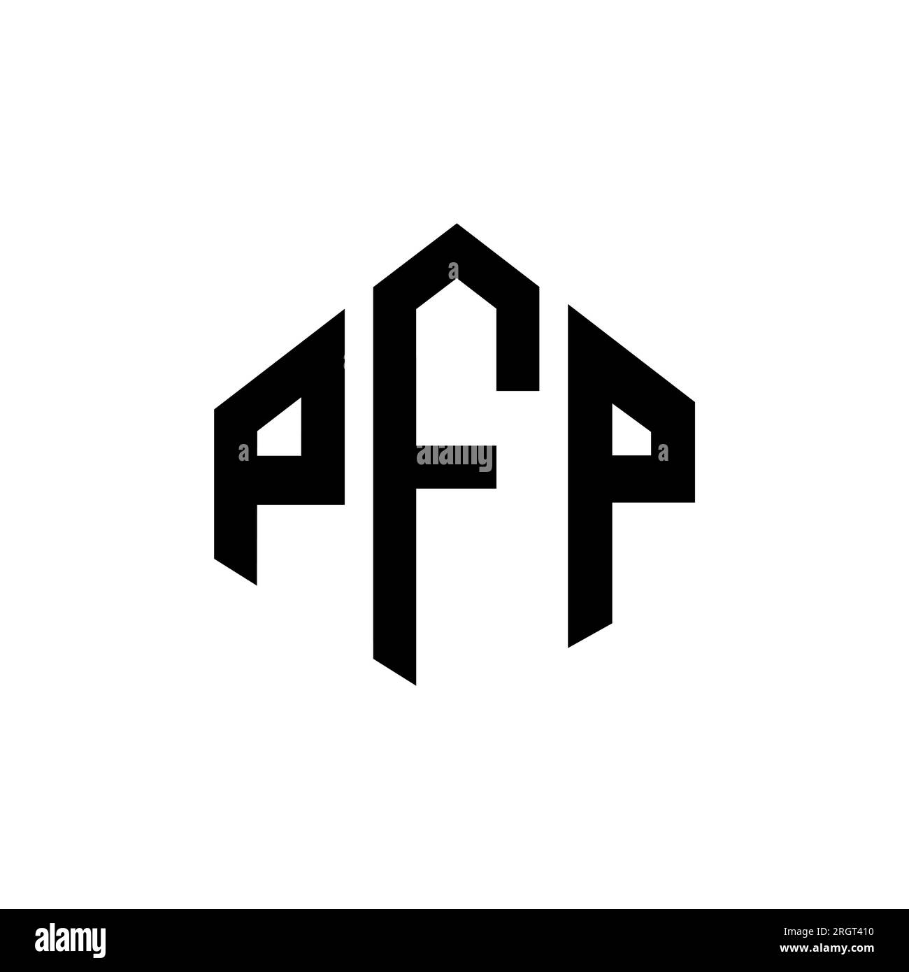 Logo de lettre PFP avec forme de polygone. Polygone PFP et logo en ...