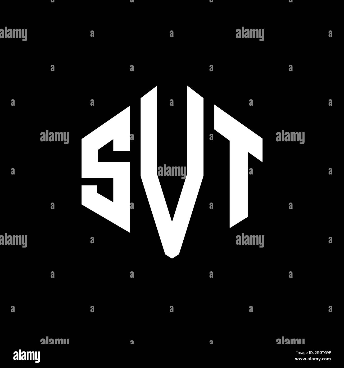 Logo de lettre SVT avec forme de polygone. Polygone SVT et logo en forme de cube. Modèle de logo ...