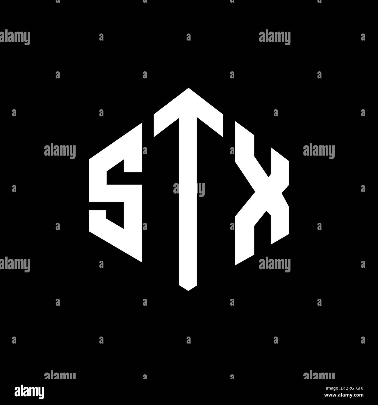 Logo de lettre STX avec forme de polygone. Design de logo en forme de ...