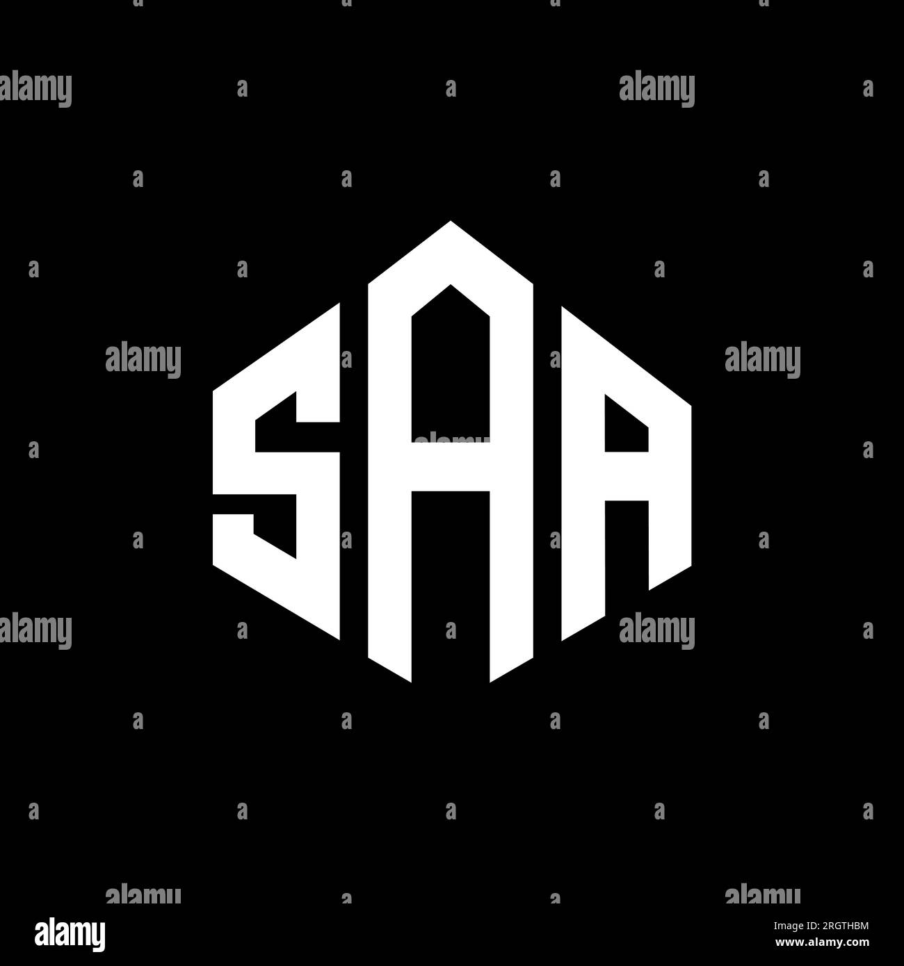 Logo de lettre SAA avec forme de polygone. Logo en forme de polygone et ...