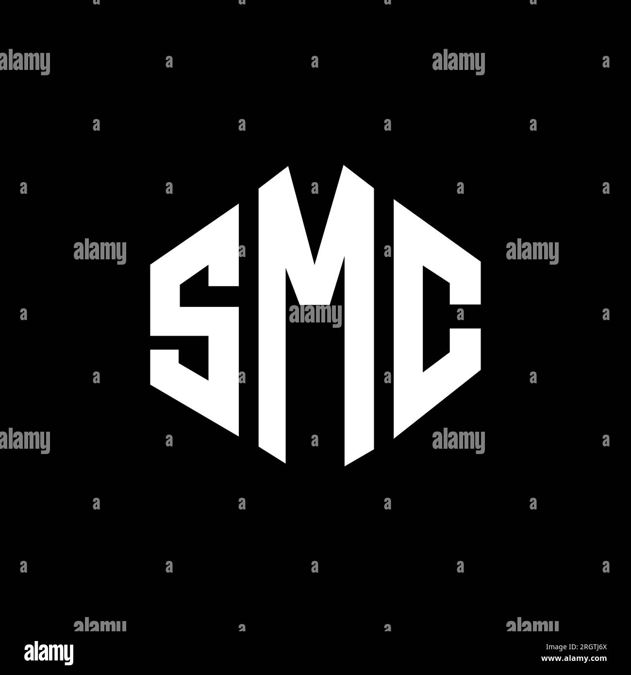 Logo de lettre SMC avec forme polygonale. Logo en forme de polygone et ...
