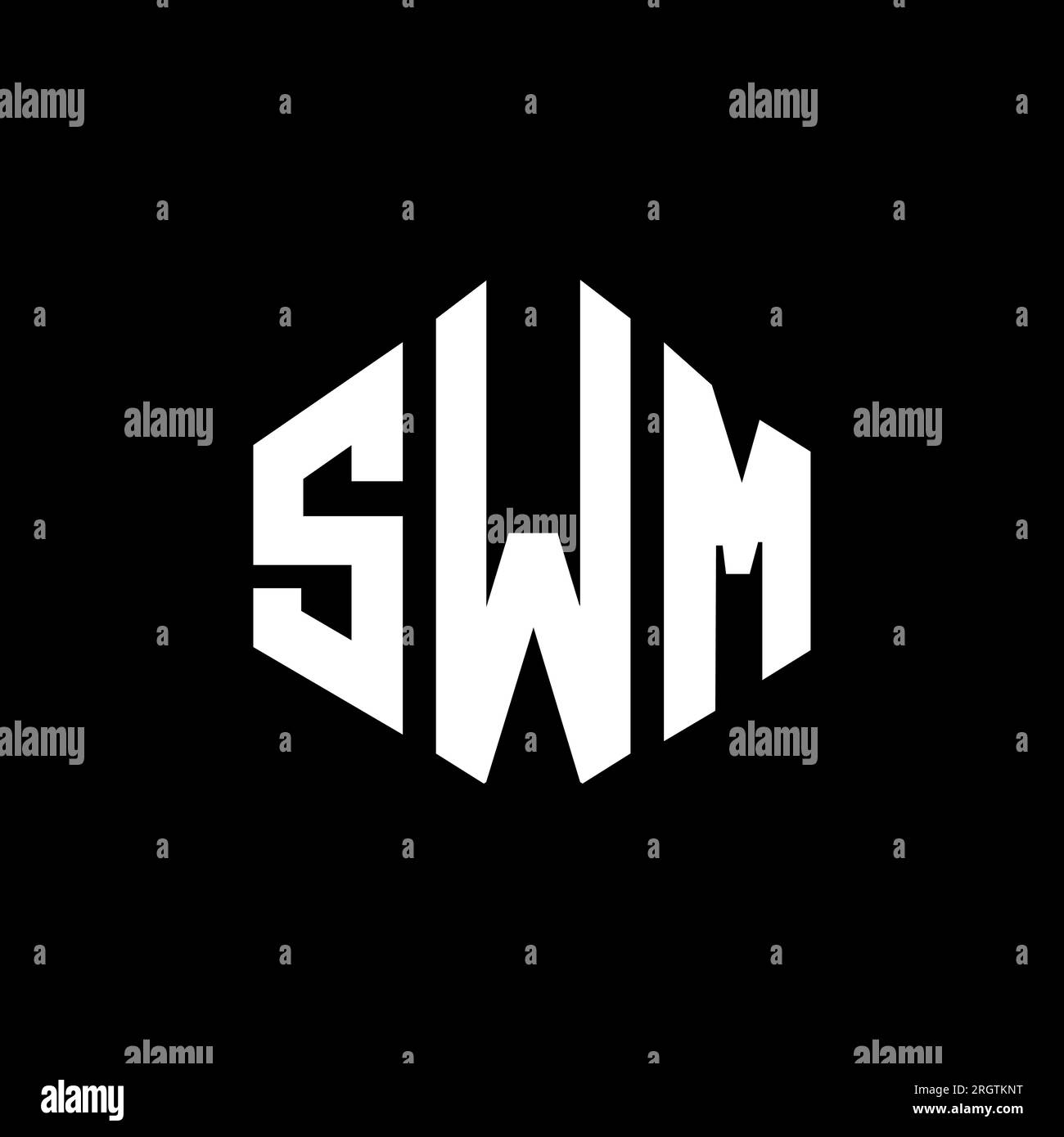Logo de lettre SWM avec forme de polygone. SWM polygone et logo en ...