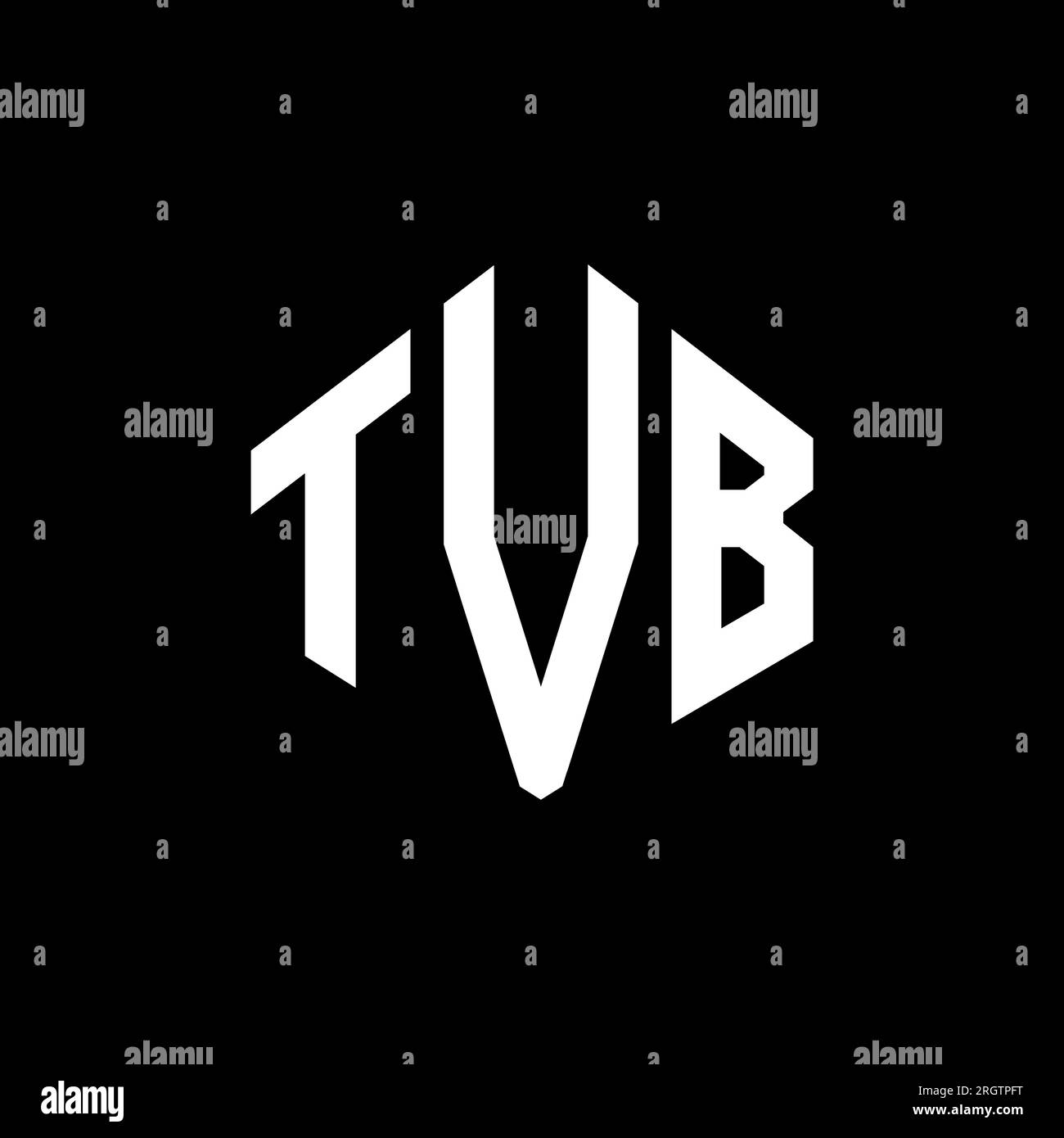 Logo de lettre TVB avec forme de polygone. Logo en forme de polygone et ...