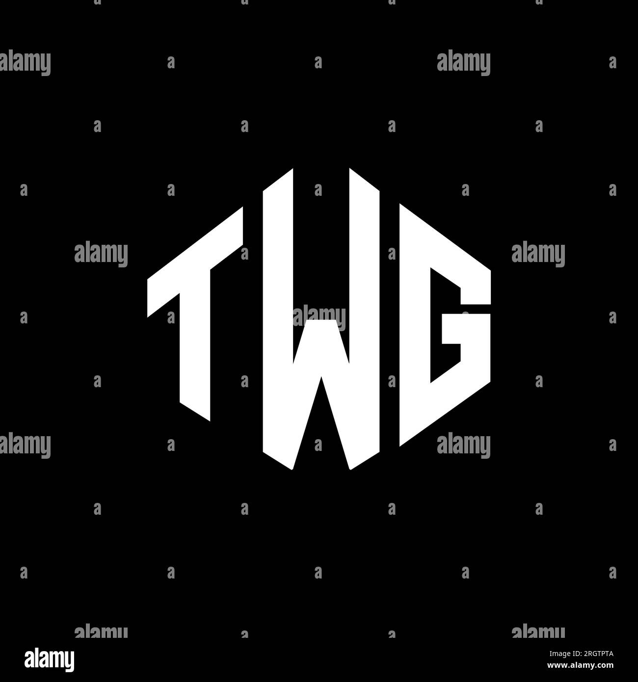 Logo de lettre TWG avec forme de polygone. Logo en forme de polygone et ...
