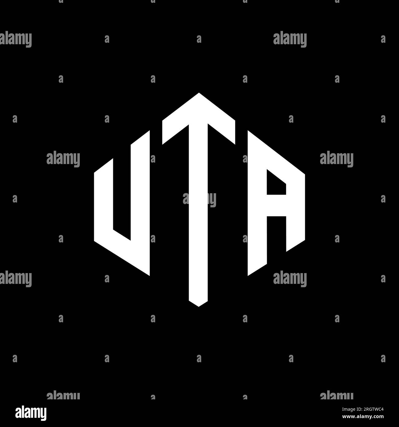 Conception de logo de lettre UTA avec forme de polygone. Design de logo ...