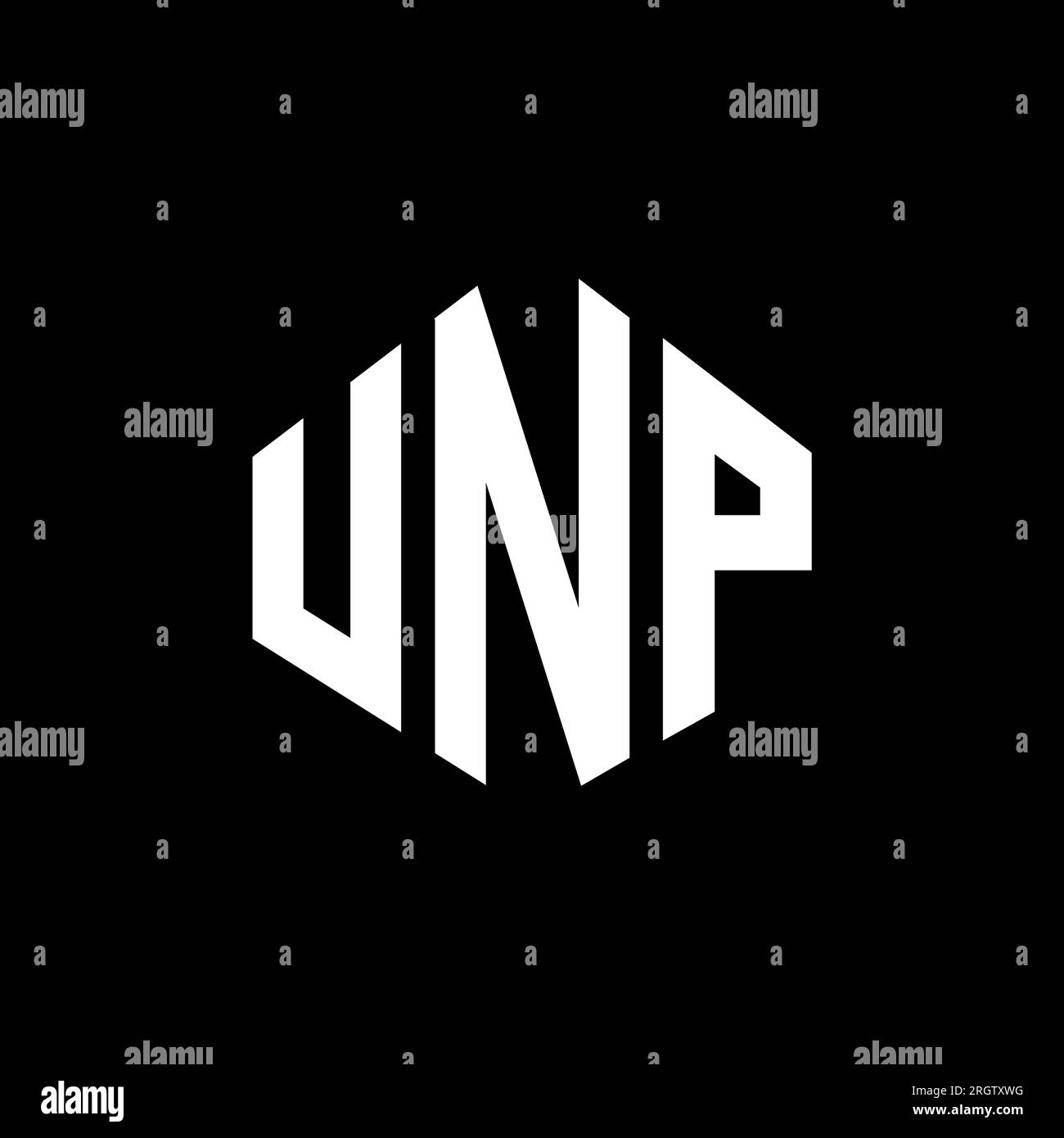 Conception de logo de lettre UNP avec forme de polygone. Design de logo ...