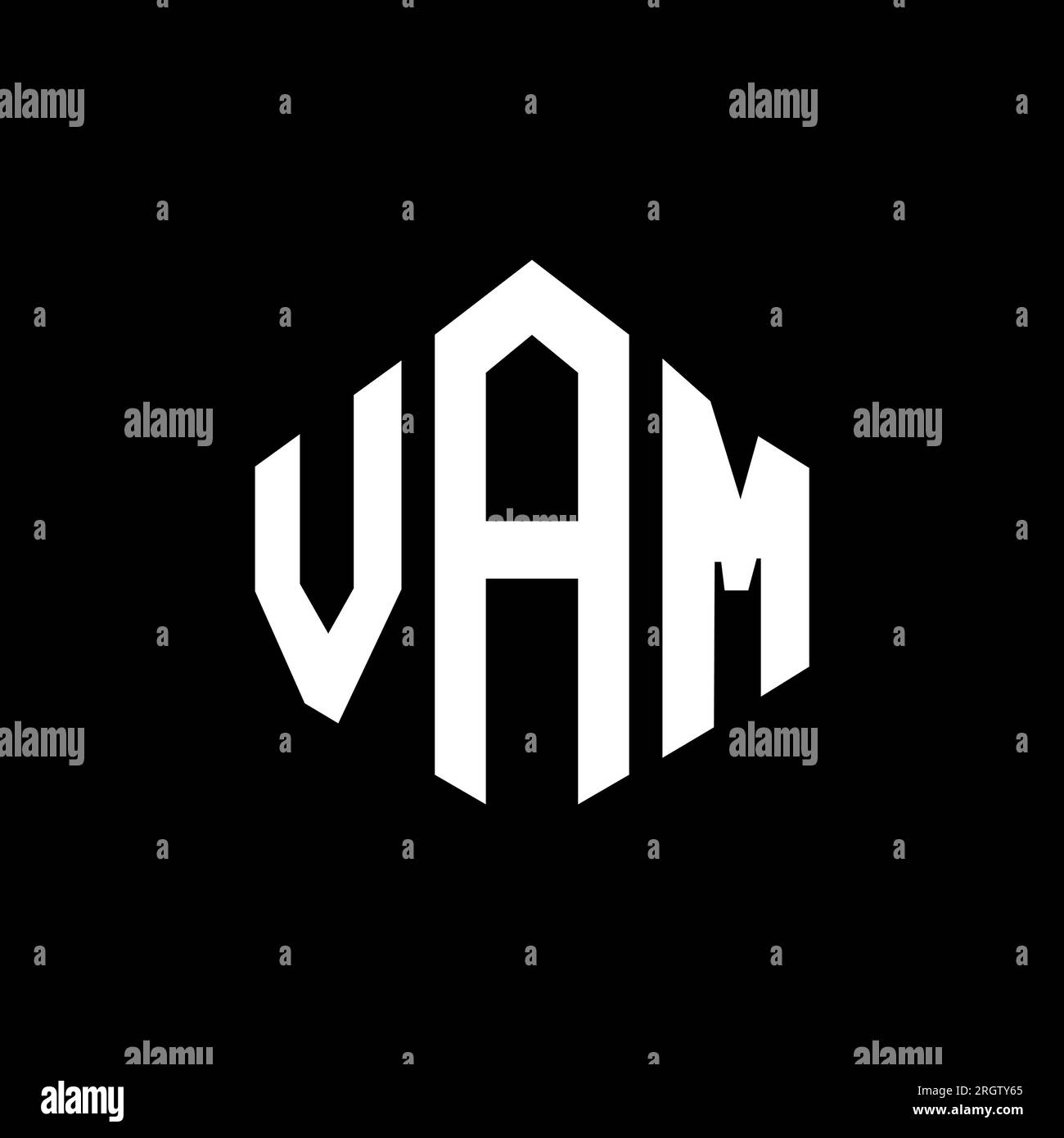 Conception de logo de lettre VAM avec forme de polygone. Conception de ...