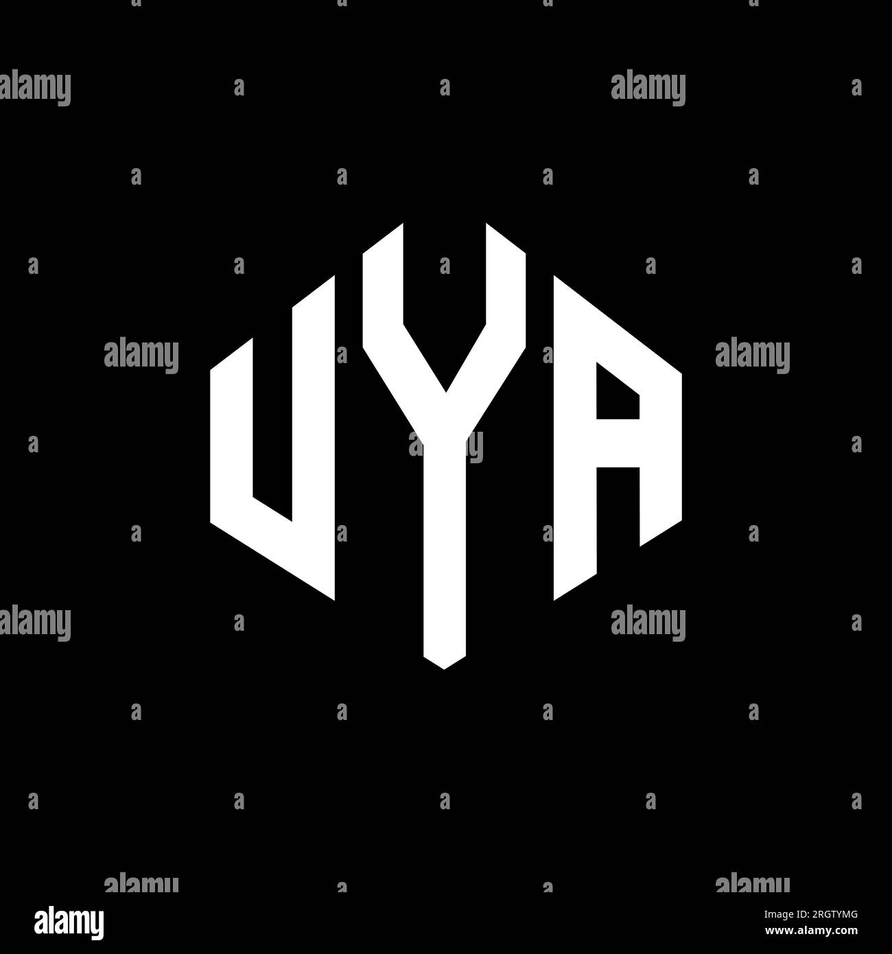 Conception de logo de lettre UYA avec forme de polygone. Conception de ...