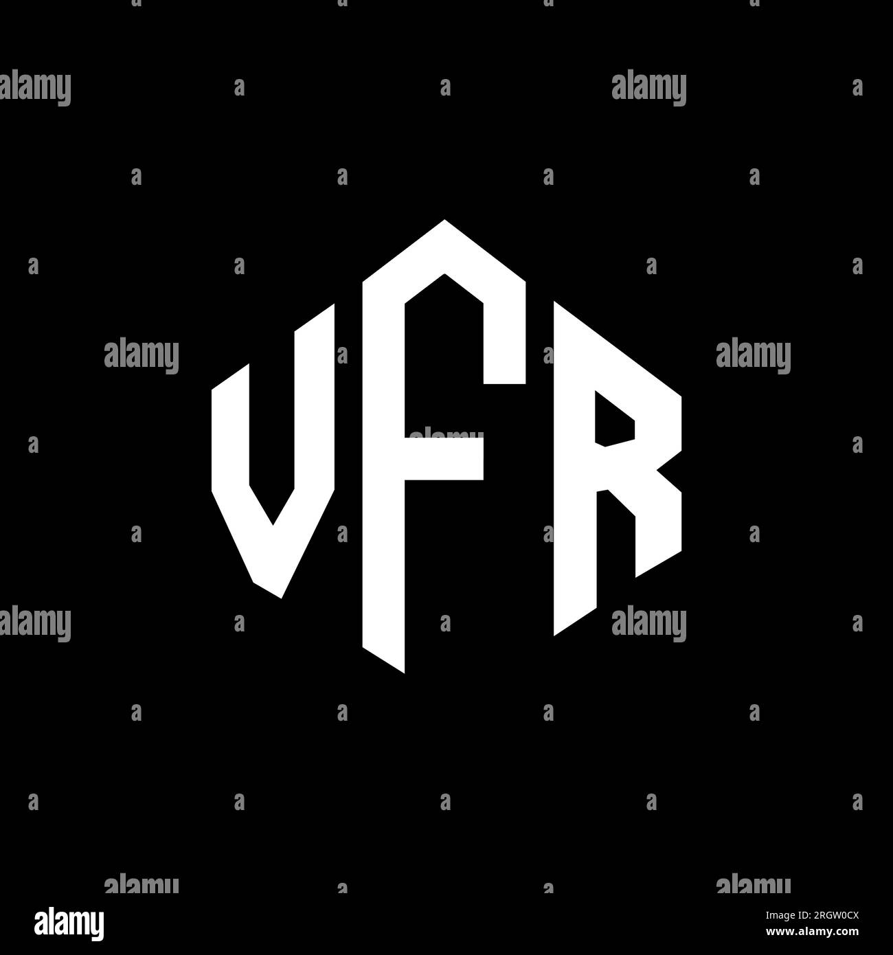 Logo VFR lettre avec forme polygonale. Logo en forme de polygone et de ...