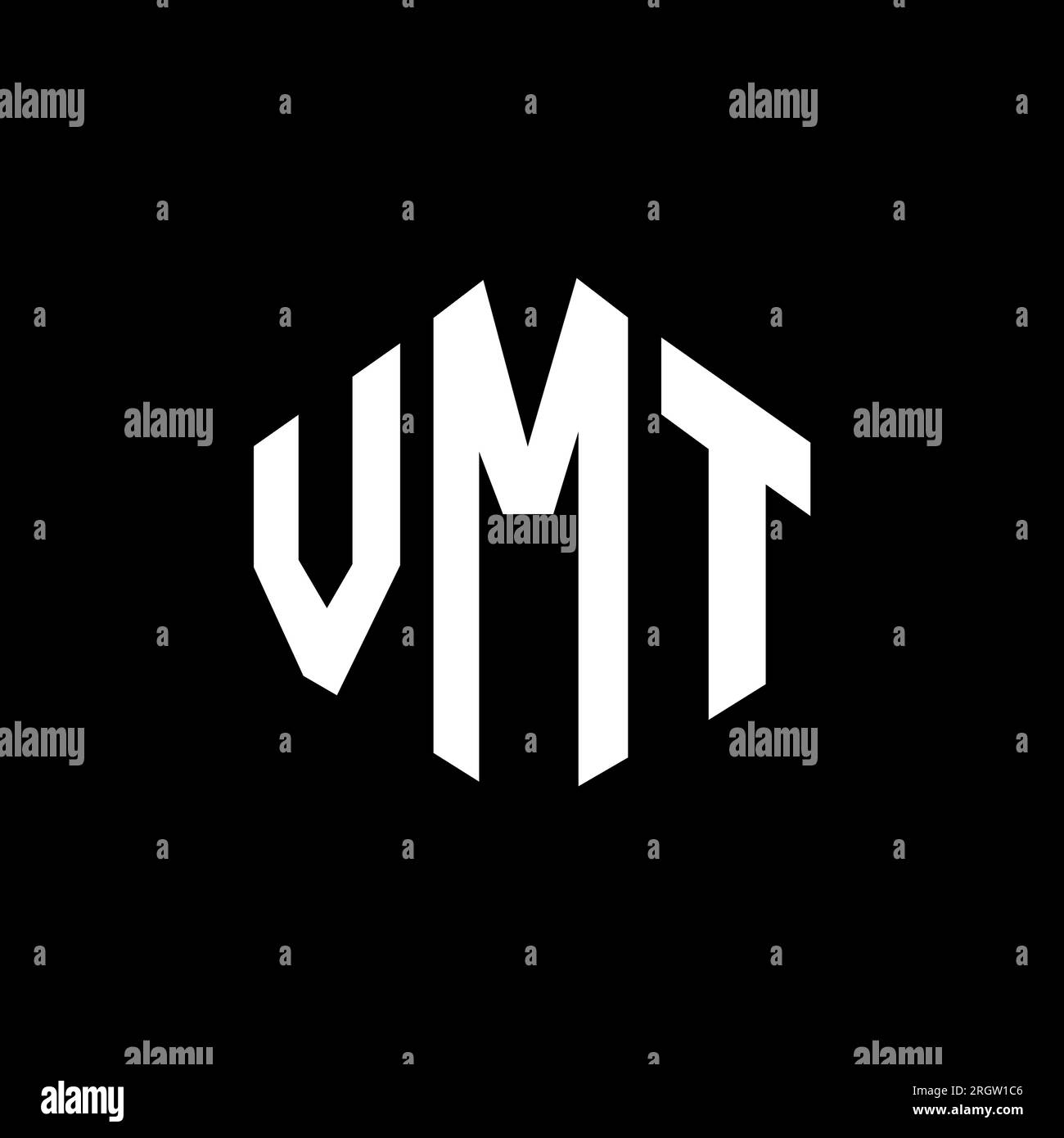 Logo de lettre VMT avec forme de polygone. Polygone VMT et logo en ...