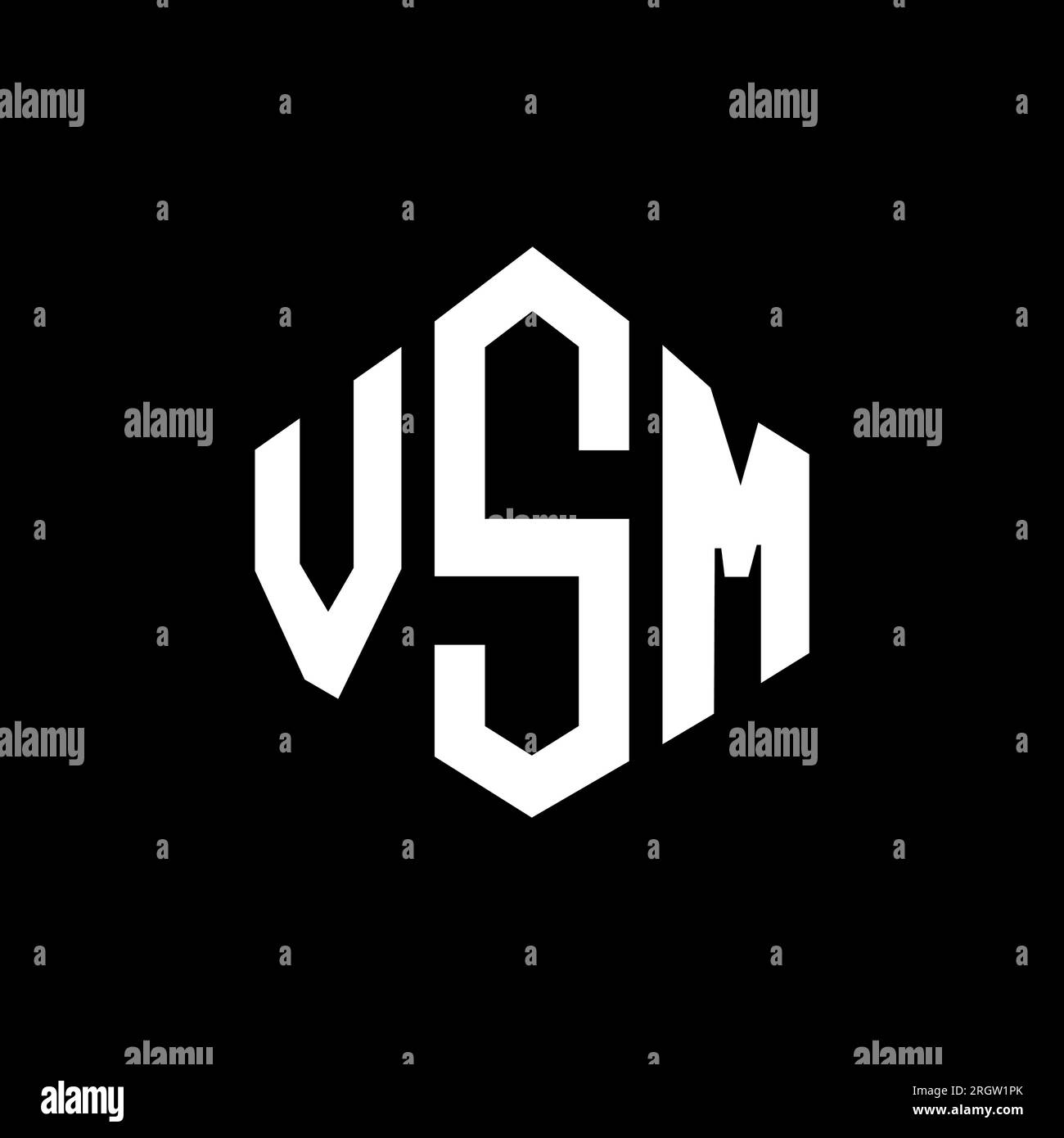 Logo de lettre VSM avec forme de polygone. Logo en forme de polygone et de cube VSM. Modèle de ...