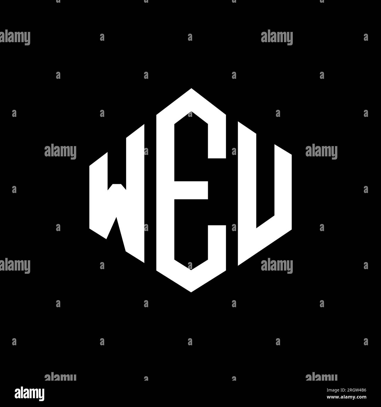 Logo de lettre UEO avec forme de polygone. Logo en forme de polygone et ...