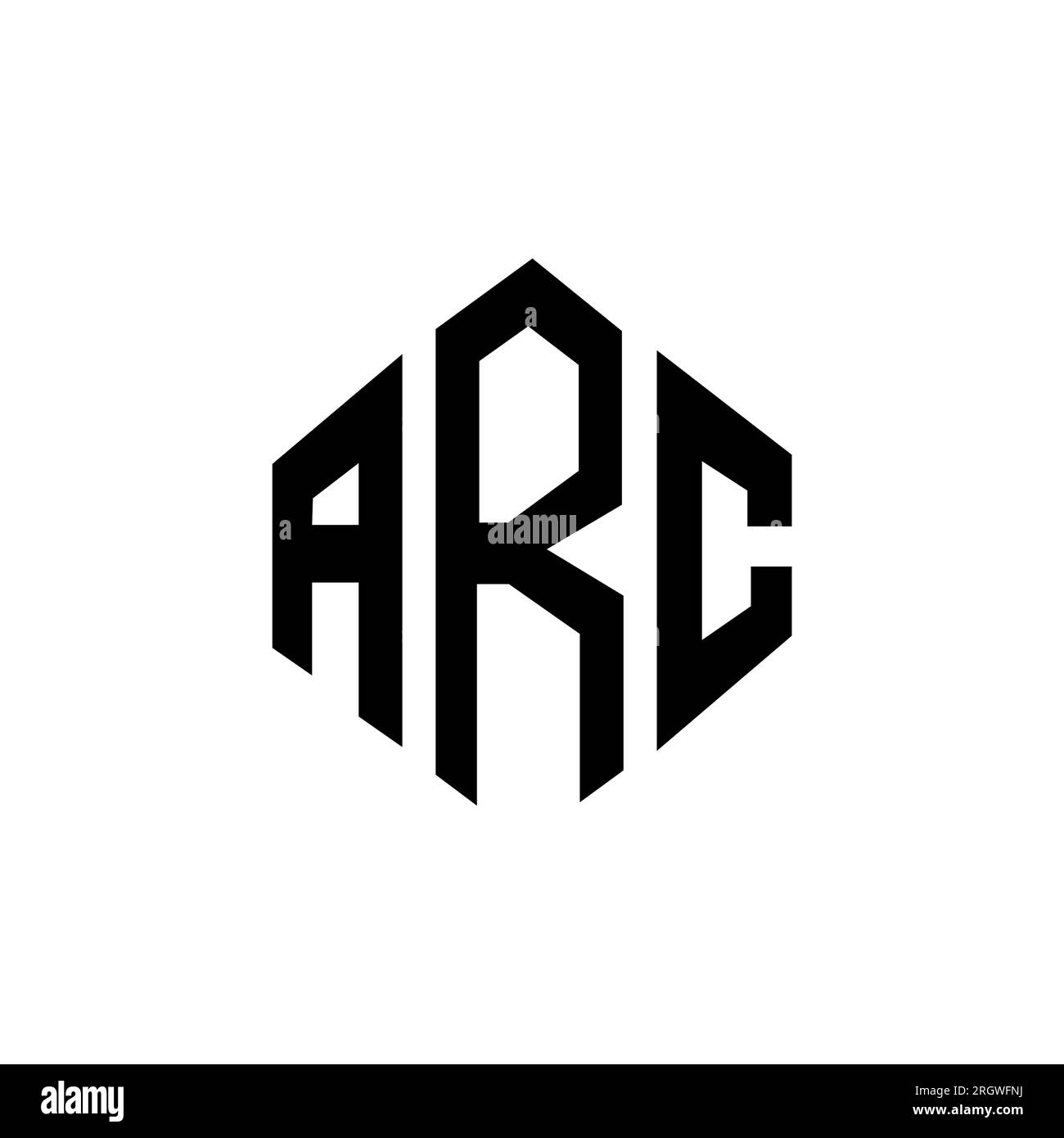 Logo de lettre ARC avec forme de polygone. Logo EN forme de polygone EN ARC et de cube. Modèle ...
