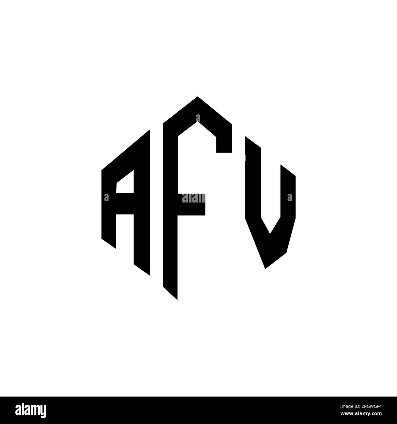 Logo de lettre AFV avec forme de polygone. Logo en forme de polygone ...