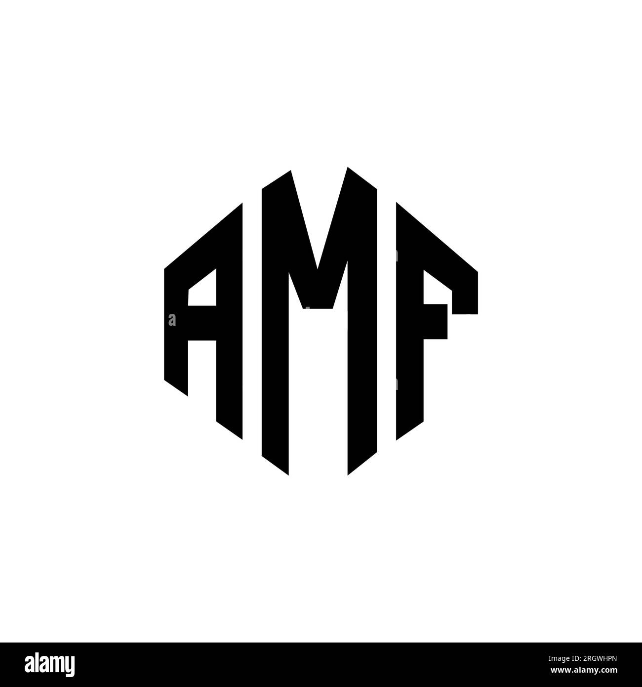 Conception de logo de lettre AMF avec forme de polygone. Conception de ...