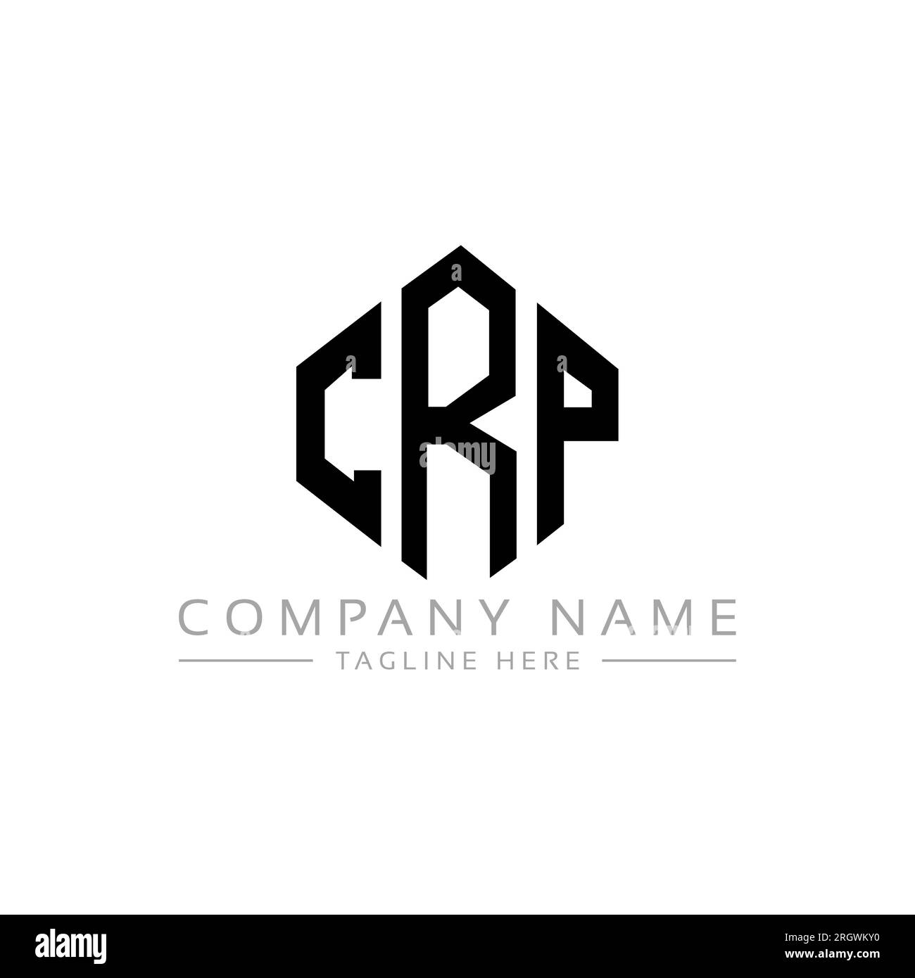 Logo de lettre CRP avec forme polygonale. Logo en forme de polygone CRP ...
