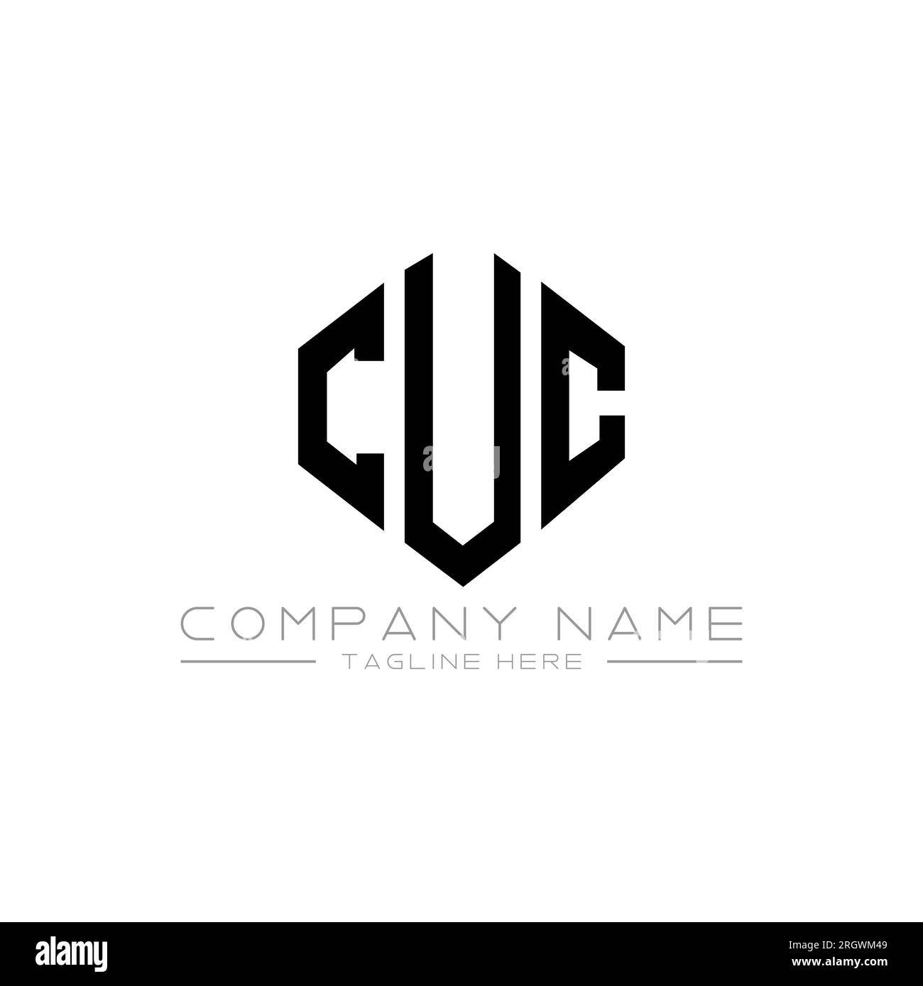 Conception de logo de lettre CUC avec forme de polygone. Conception de ...