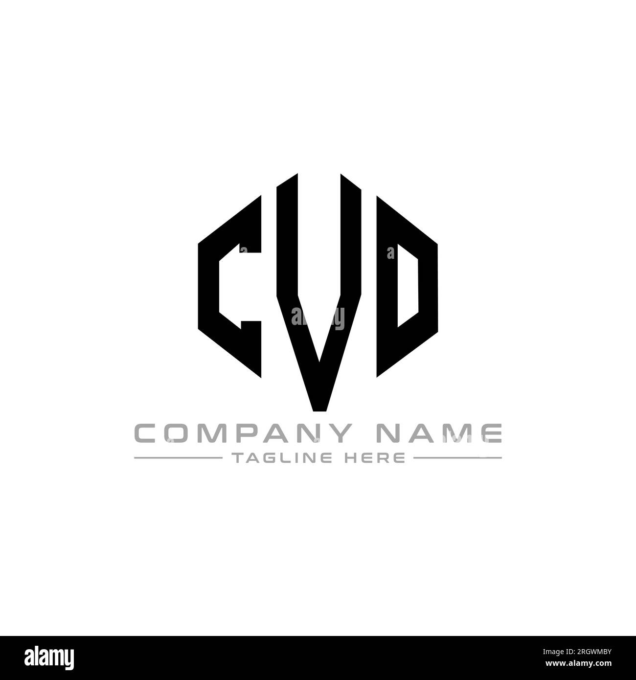 Logo de lettre CVO avec forme de polygone. Logo en forme de polygone et ...
