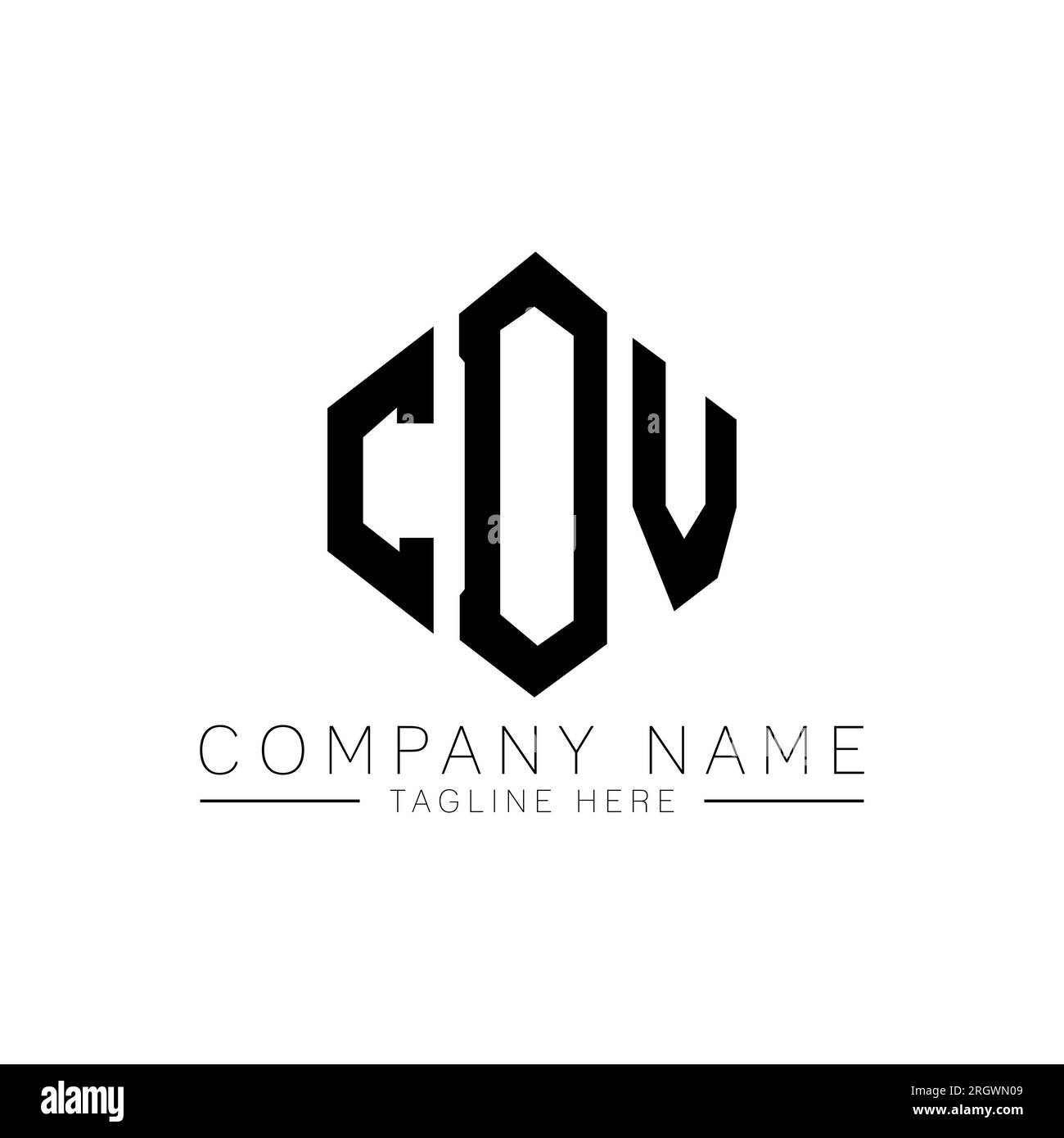 Logo de lettre CDV avec forme de polygone. Conception de logo en forme ...