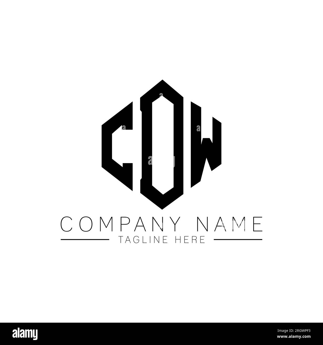 Conception de logo de lettre CDW avec forme de polygone. Conception de ...