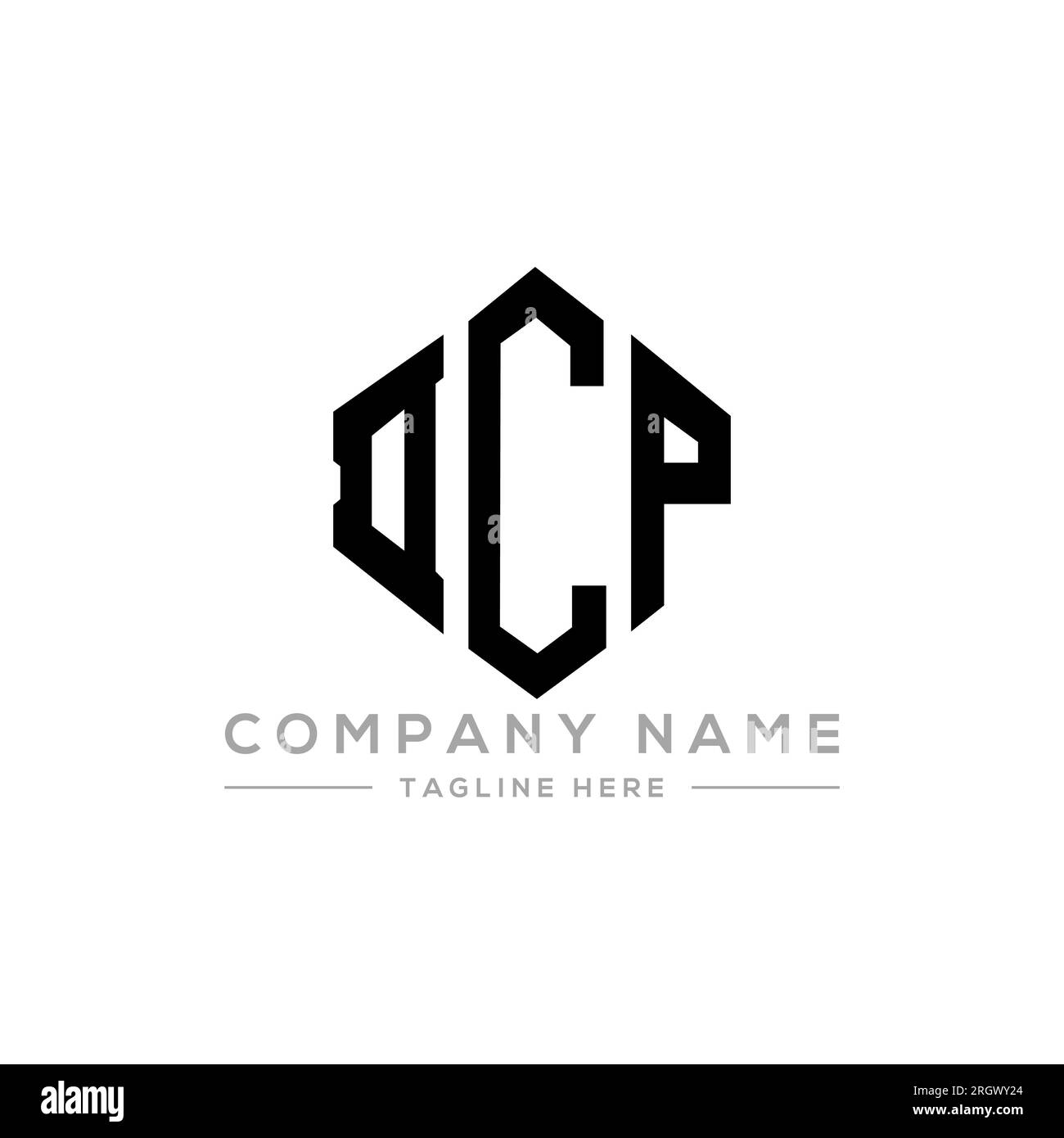 Logo de lettre DCP avec forme de polygone. Logo en forme de polygone et ...