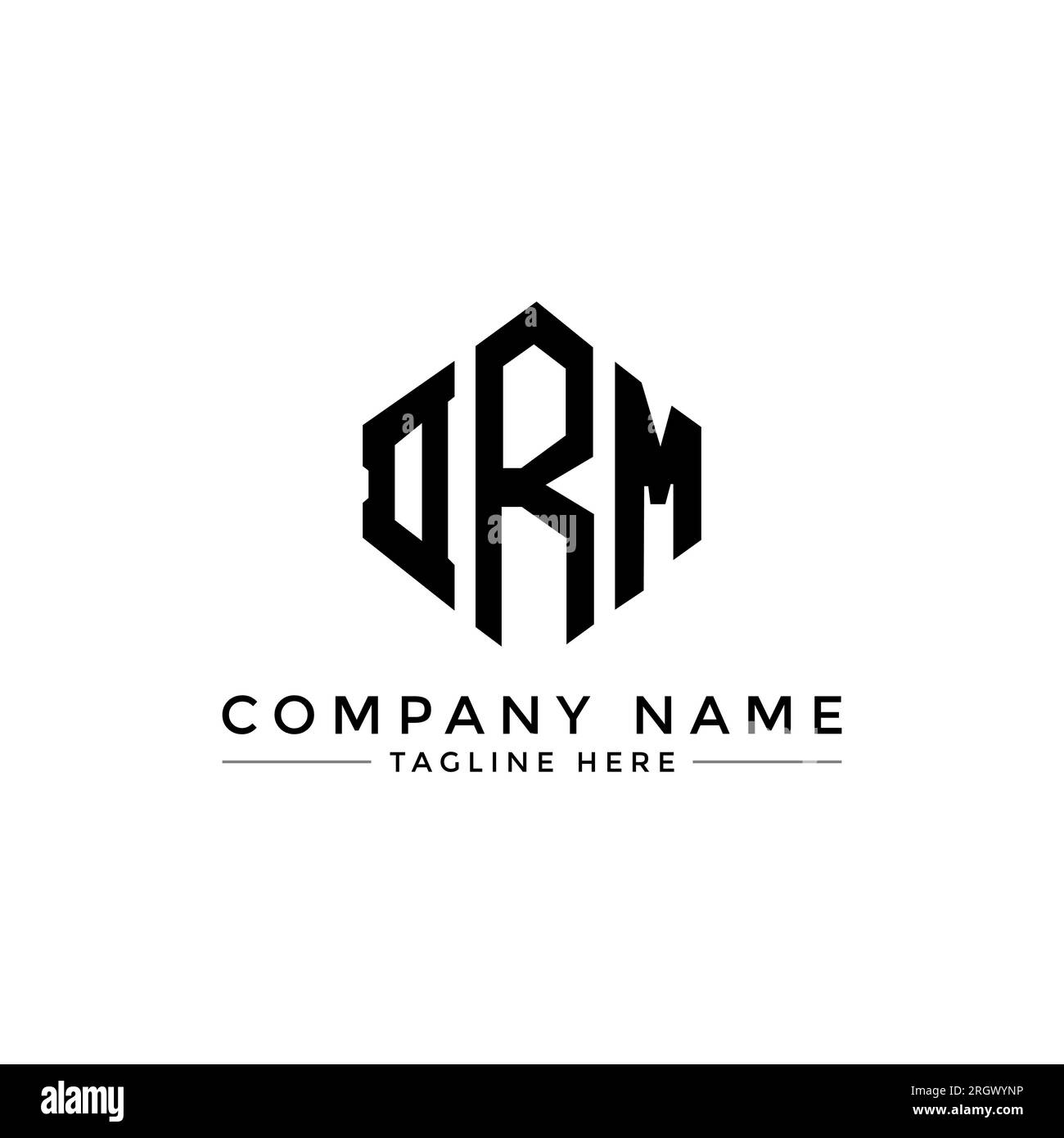 Conception de logo de lettre DRM avec forme de polygone. Conception de ...
