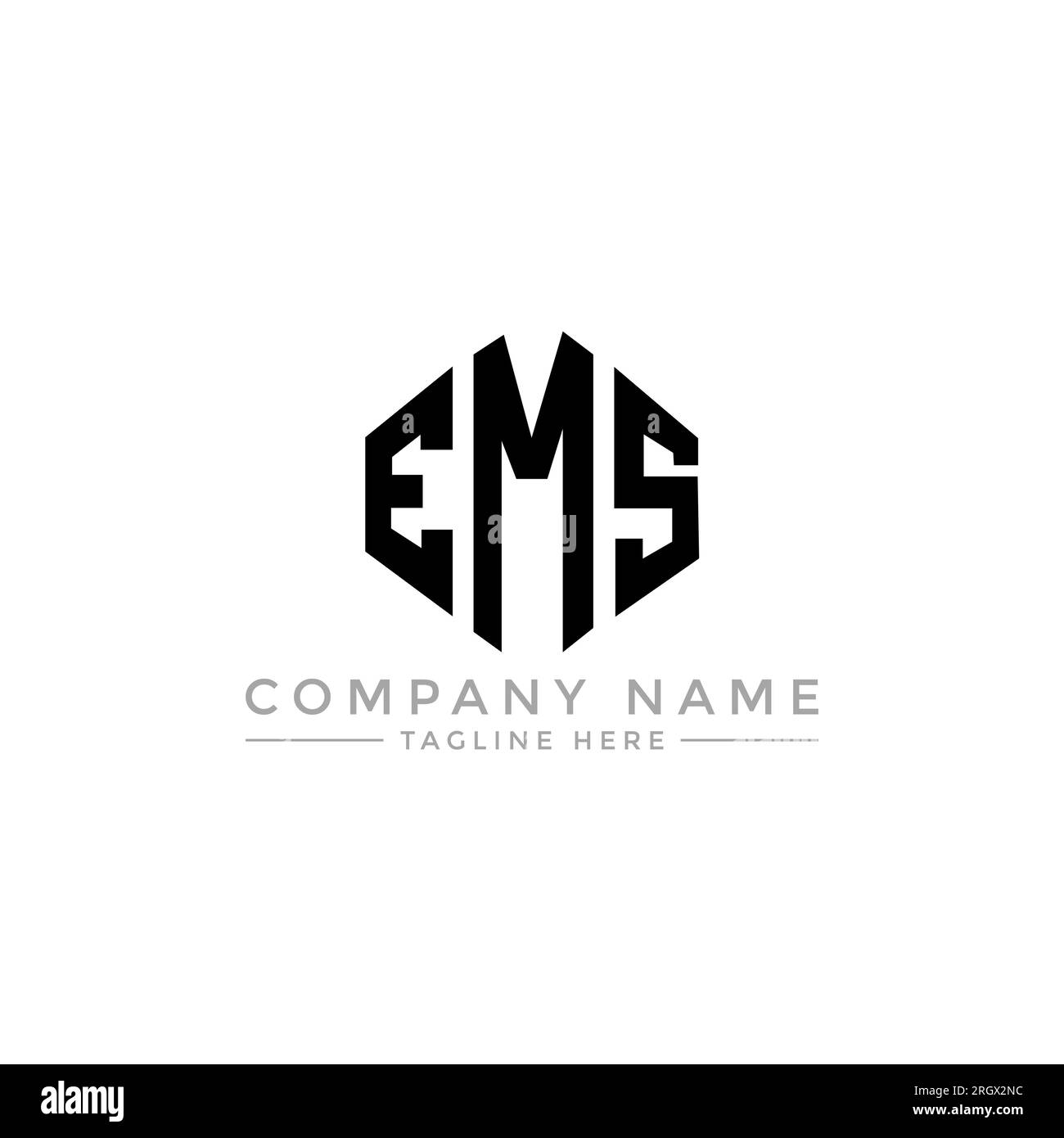 Conception De Logo De Lettre Ems Avec Forme De Polygone Conception De Logo En Forme De Polygone