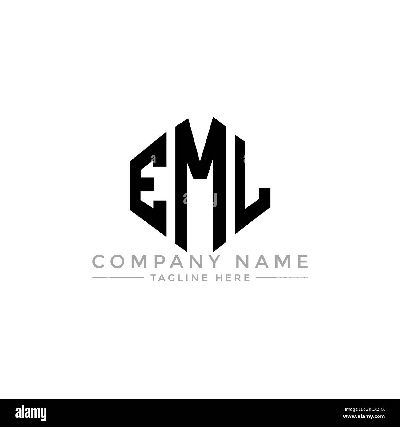 Conception de logo de lettre EML avec forme de polygone. Design de logo en forme de polygone et ...