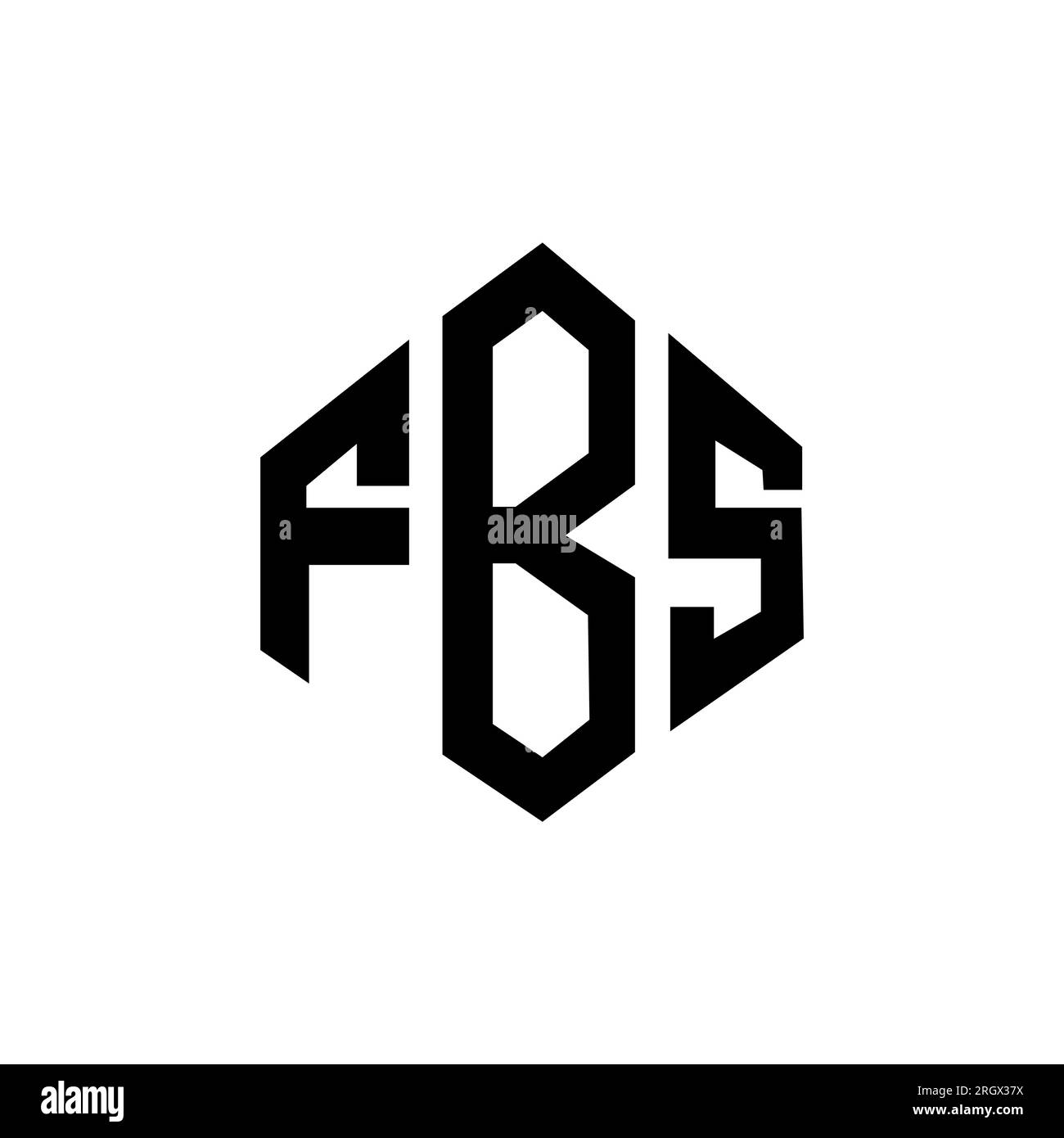 Logo de lettre FBS avec forme de polygone. Design de logo en forme de ...