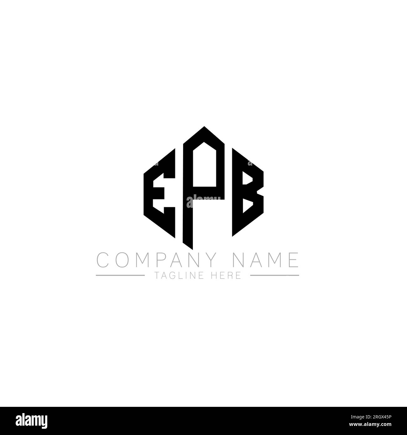Logo de lettre EPB avec forme de polygone. Logo en forme de polygone ...