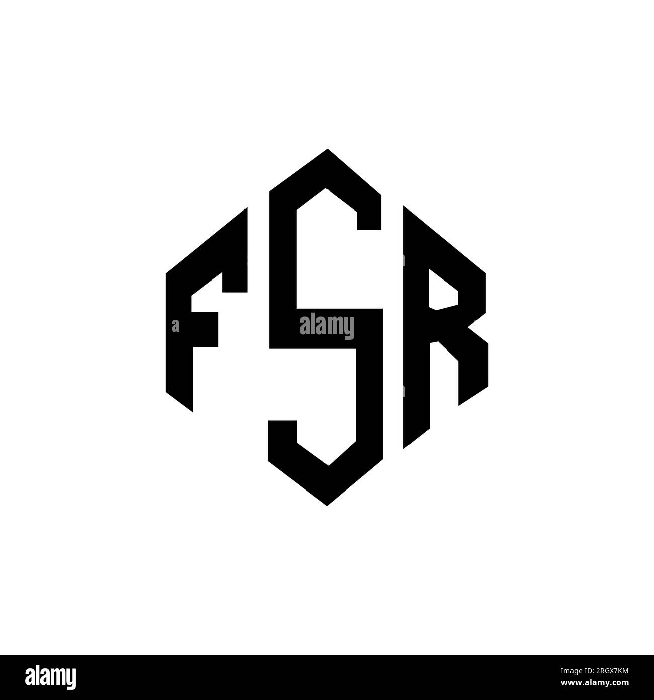 Logo de lettre FSR avec forme de polygone. Logo en forme de polygone et ...