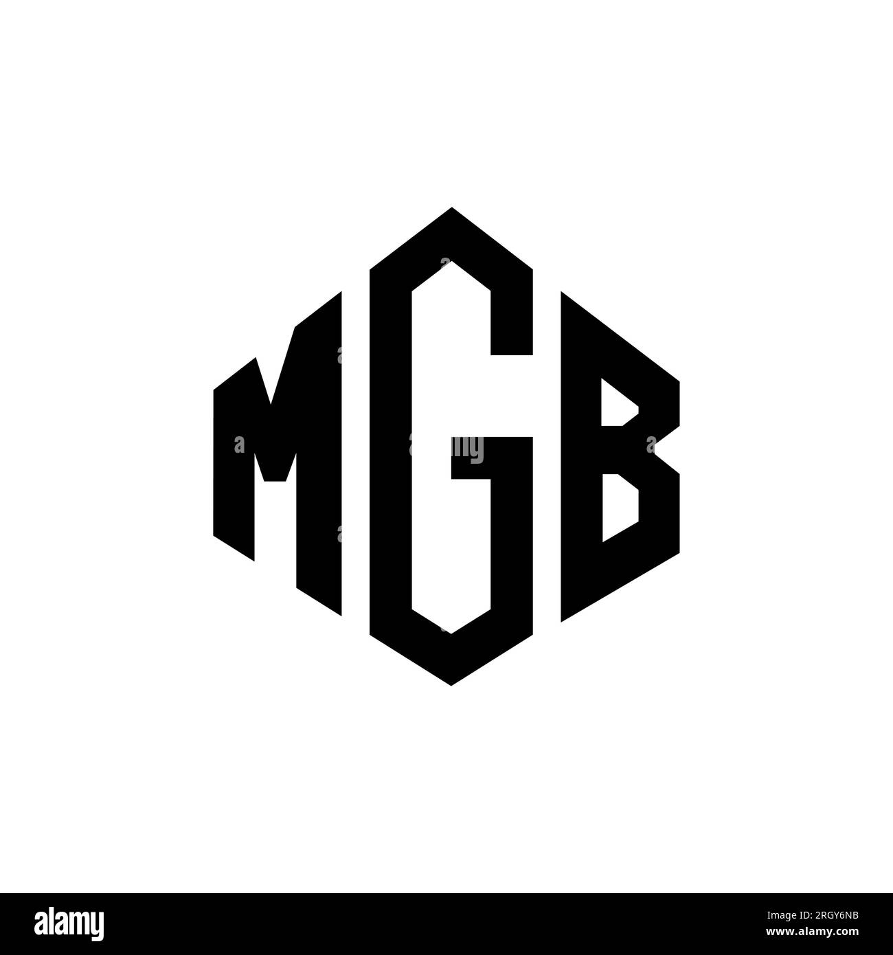 Logo de lettre MGB avec forme de polygone. Logo en forme de polygone et ...